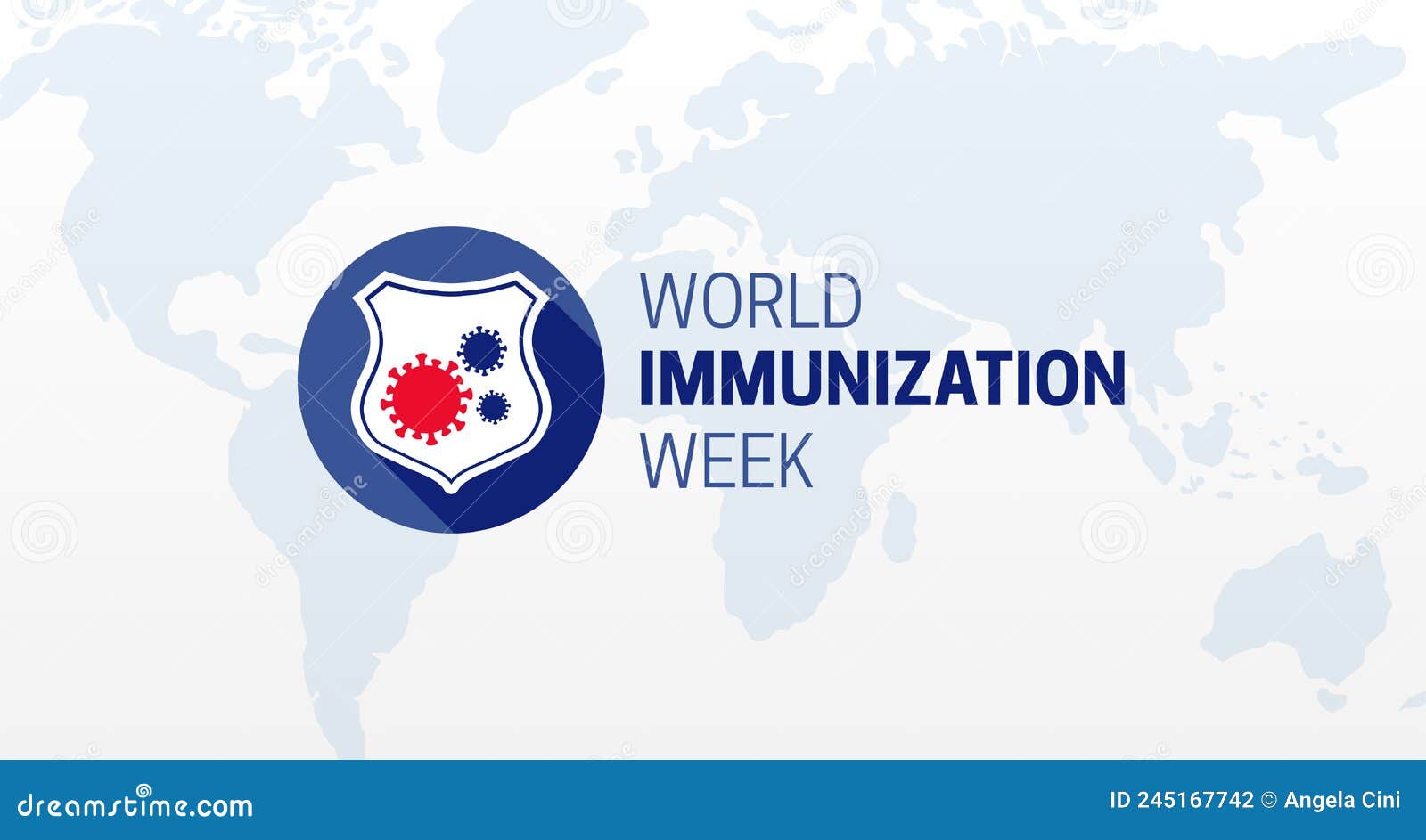 Blue World Immunization Week Illustration Background Design Stock ...