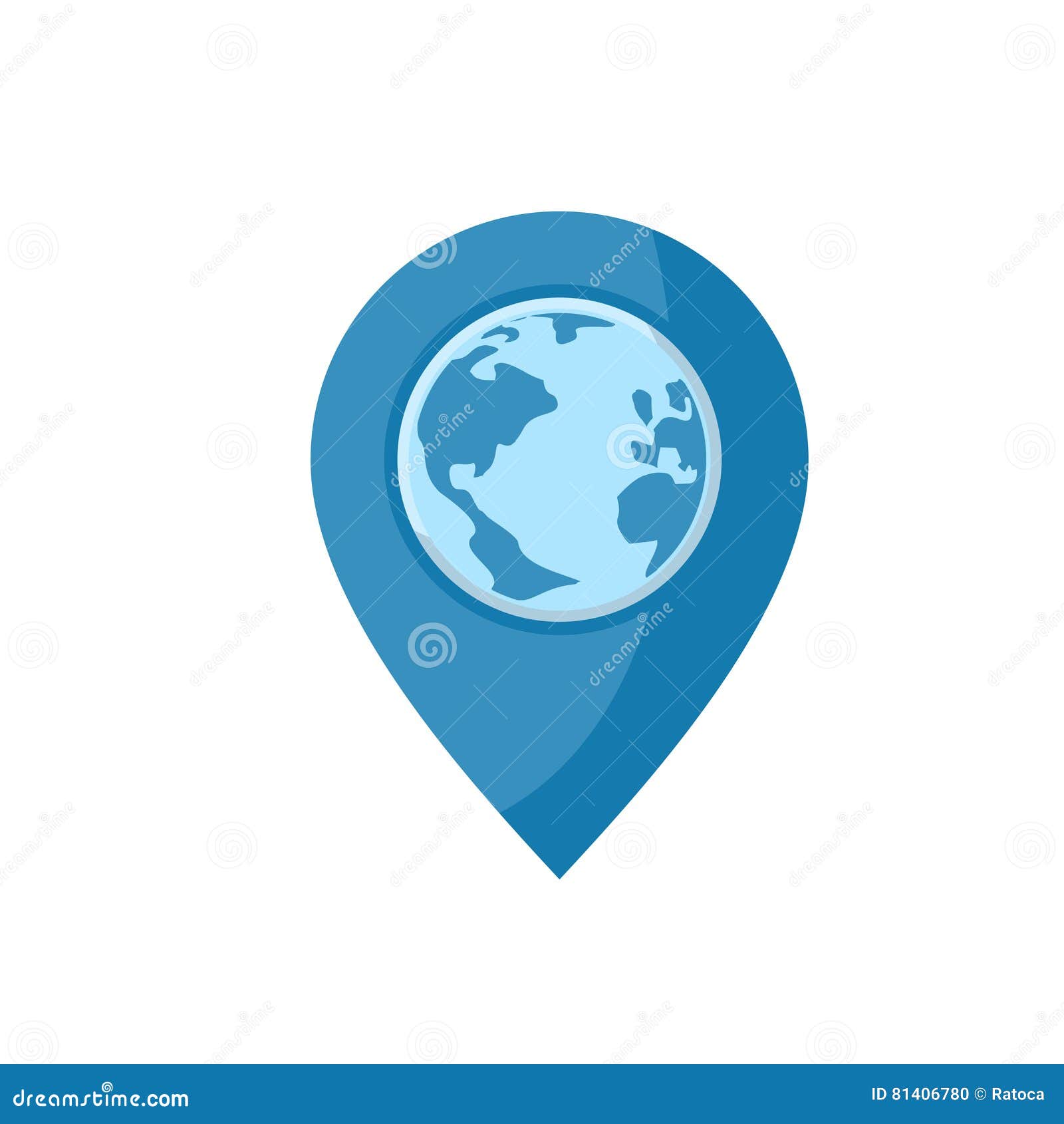 Blue world location icon stock vector. Illustration of pointer - 81406780