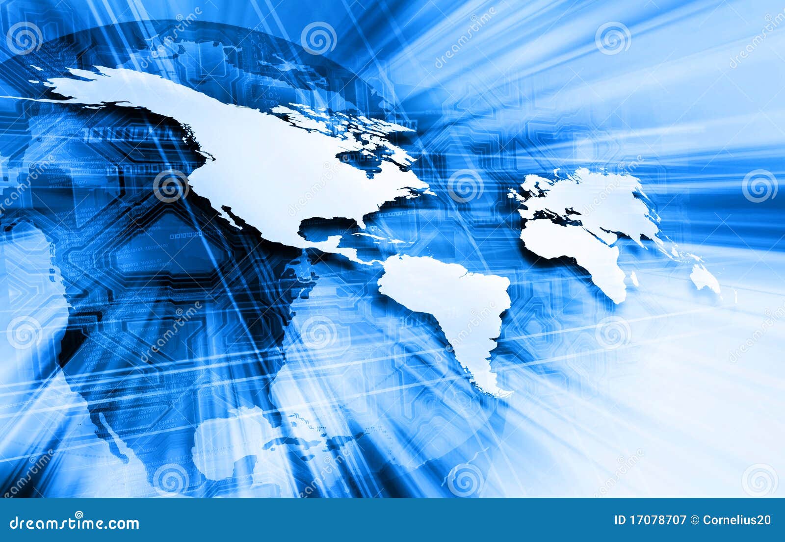 Blue world map stock illustration. Illustration of europe - 17078707