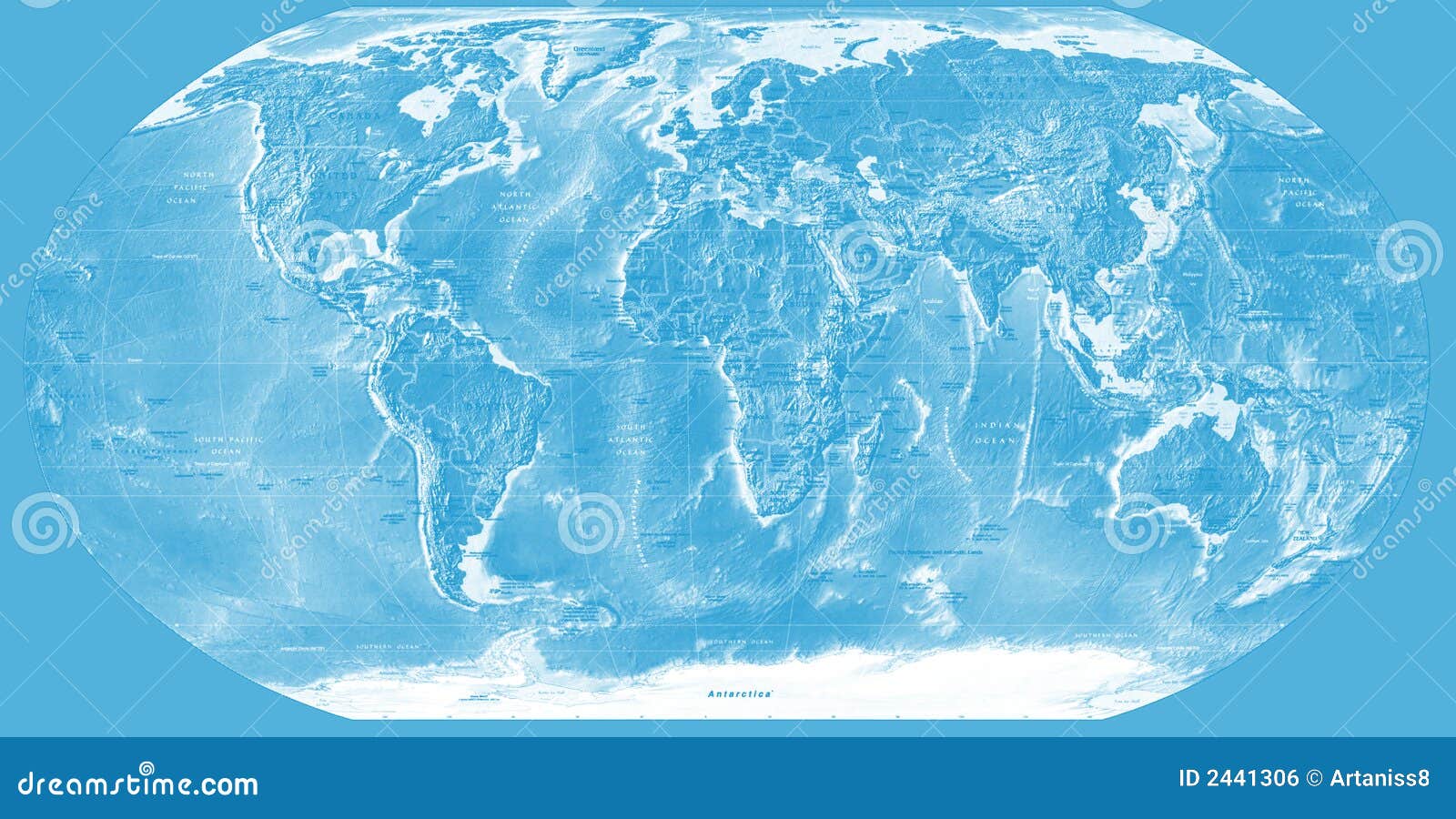 Blue world map stock illustration. Illustration of mapemonde - 2441306