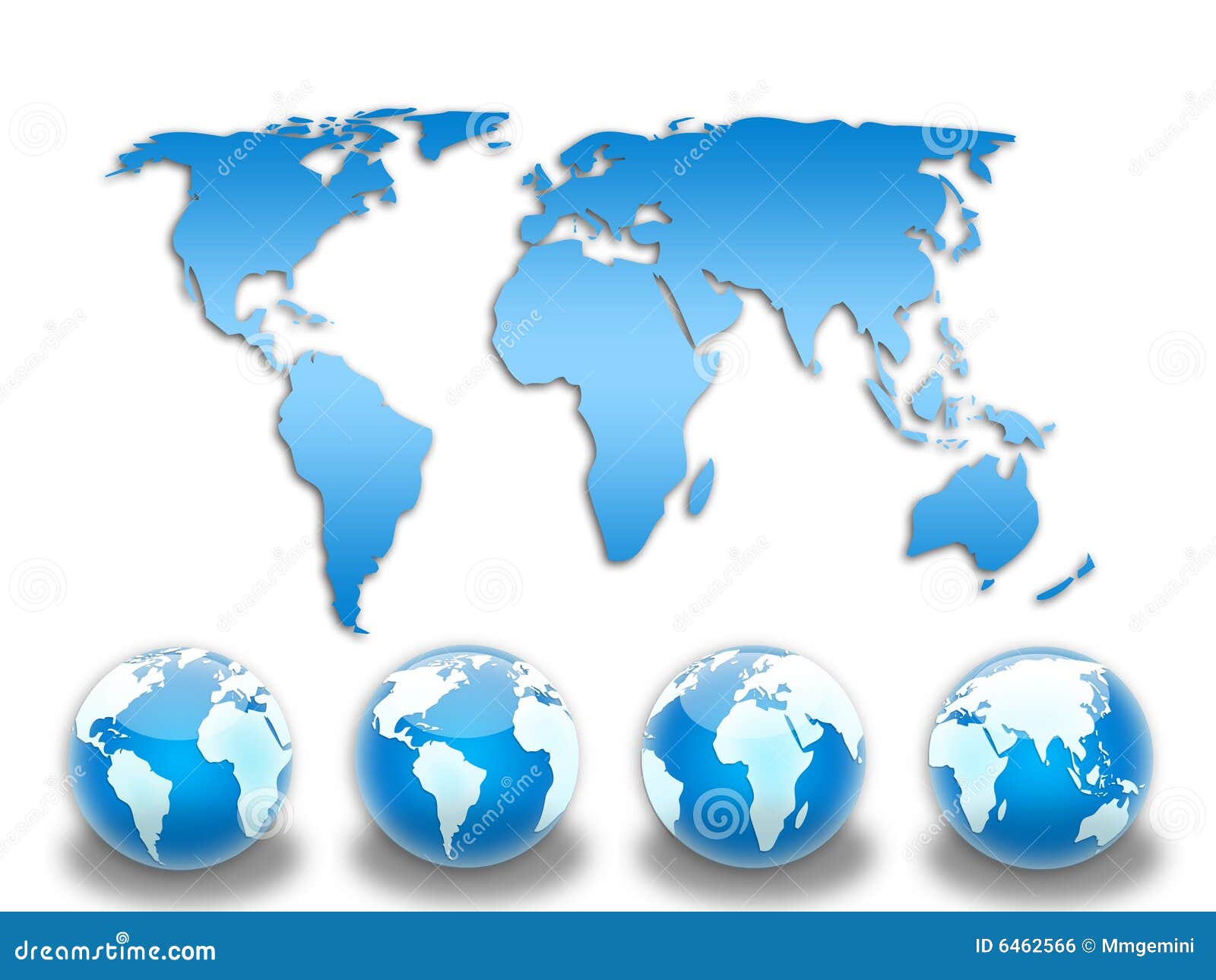 Blue world map stock illustration. Illustration of earth - 6462566