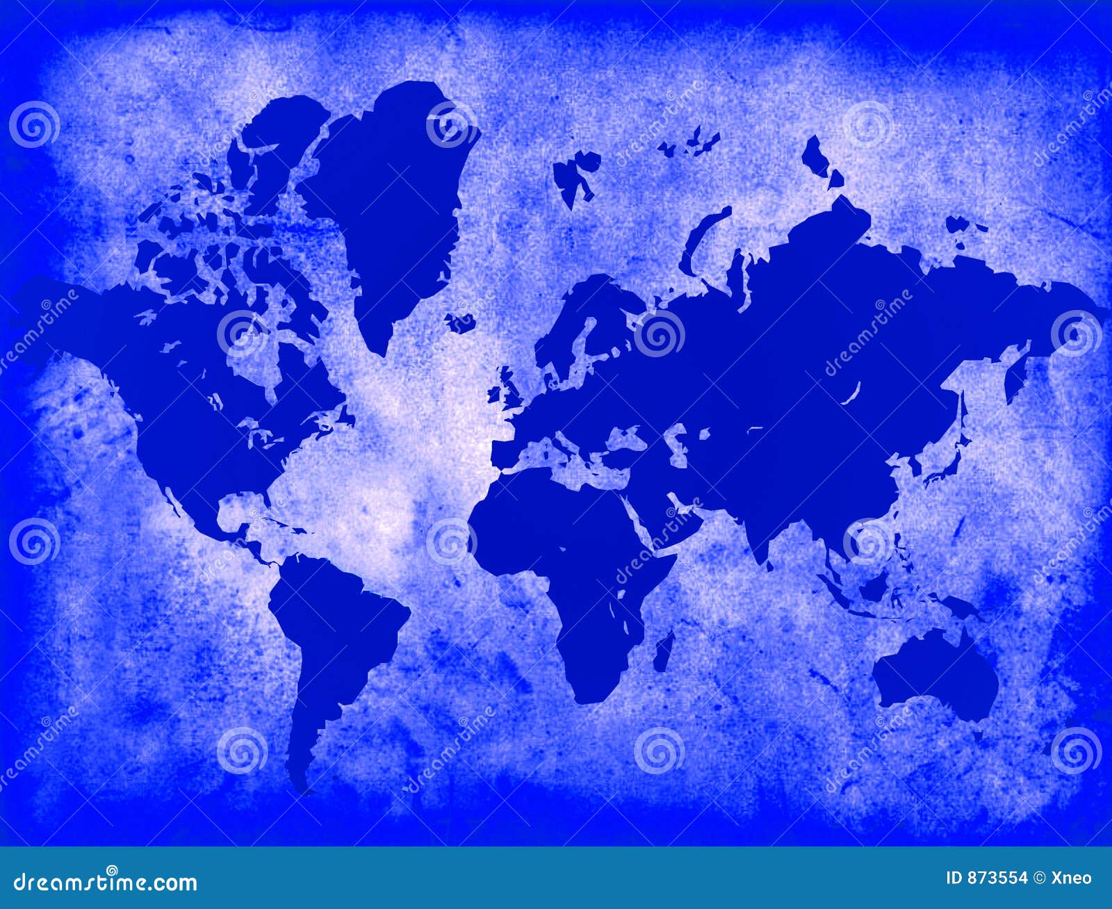 Blue World Map stock illustration. Illustration of asia - 873554