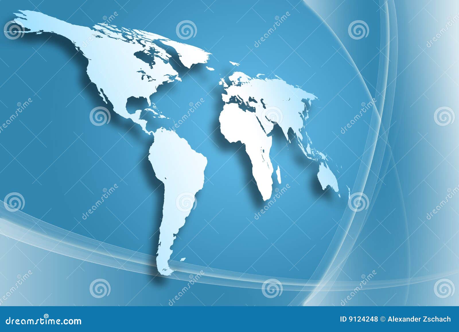 Blue World Map stock illustration. Illustration of color - 9124248