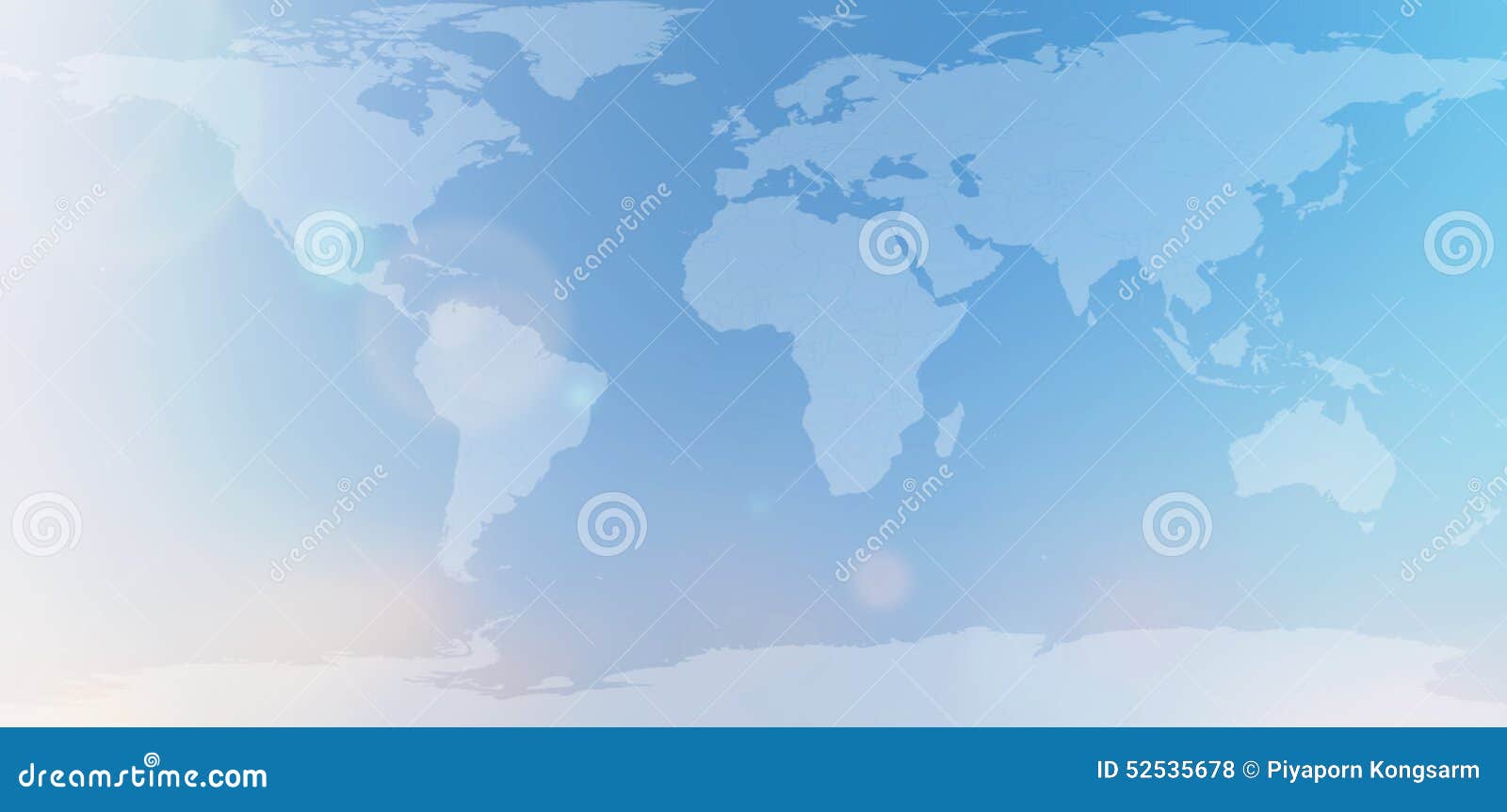 Blue World Map in Blurred Background Sky Abstract Stock Photo - Image ...