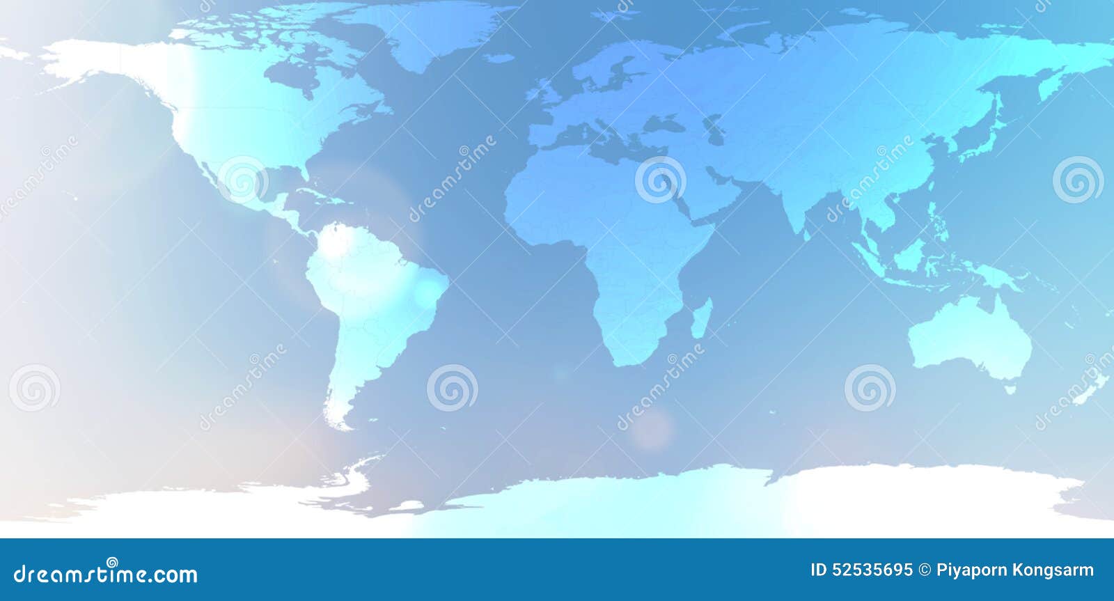 Blue World Map in Blurred Background Sky Abstract Stock Image - Image ...
