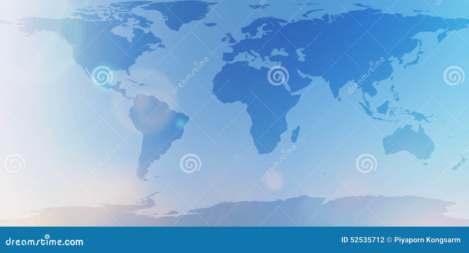 Blue World Map in Blurred Background Sky Abstract Stock Photo - Image ...