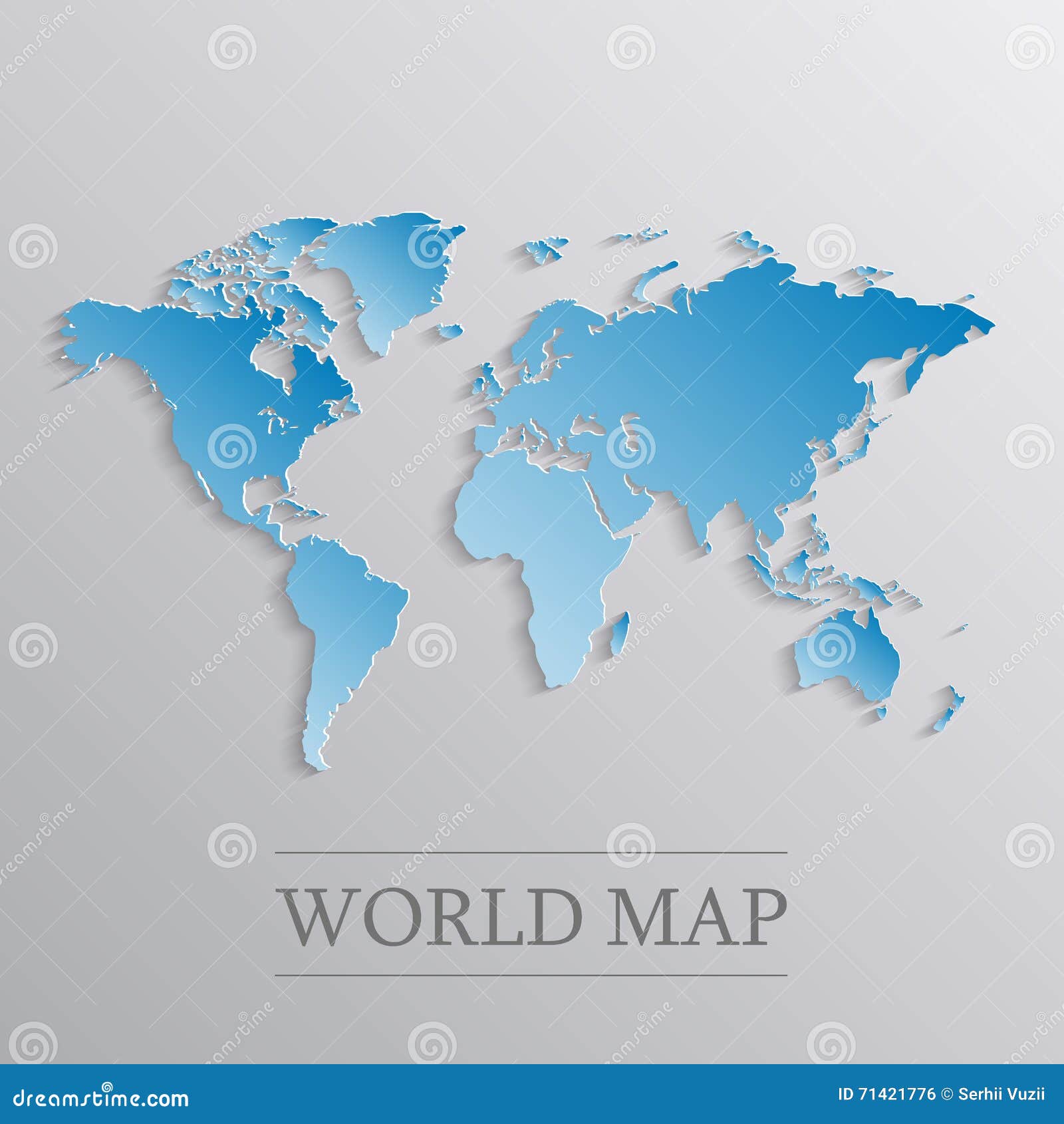 Blue World map stock vector. Illustration of elements - 71421776