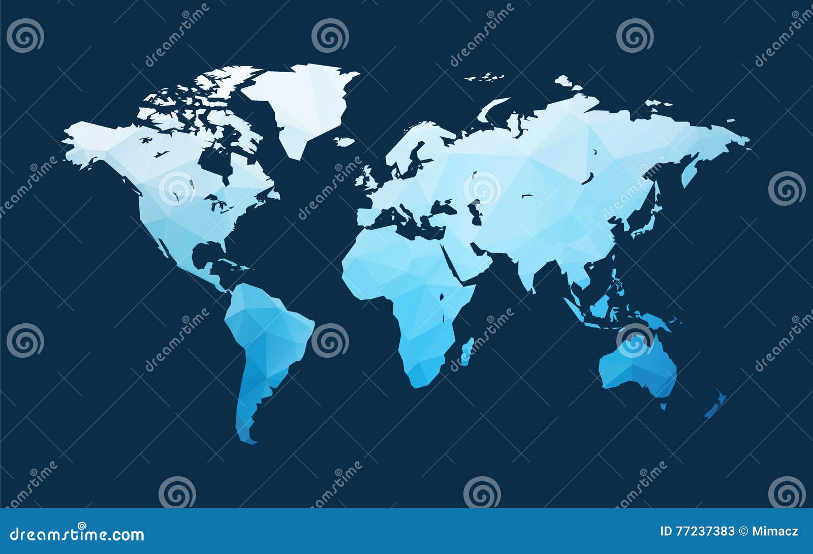 Blue World Map Illustration Stock Vector - Illustration of abstract ...