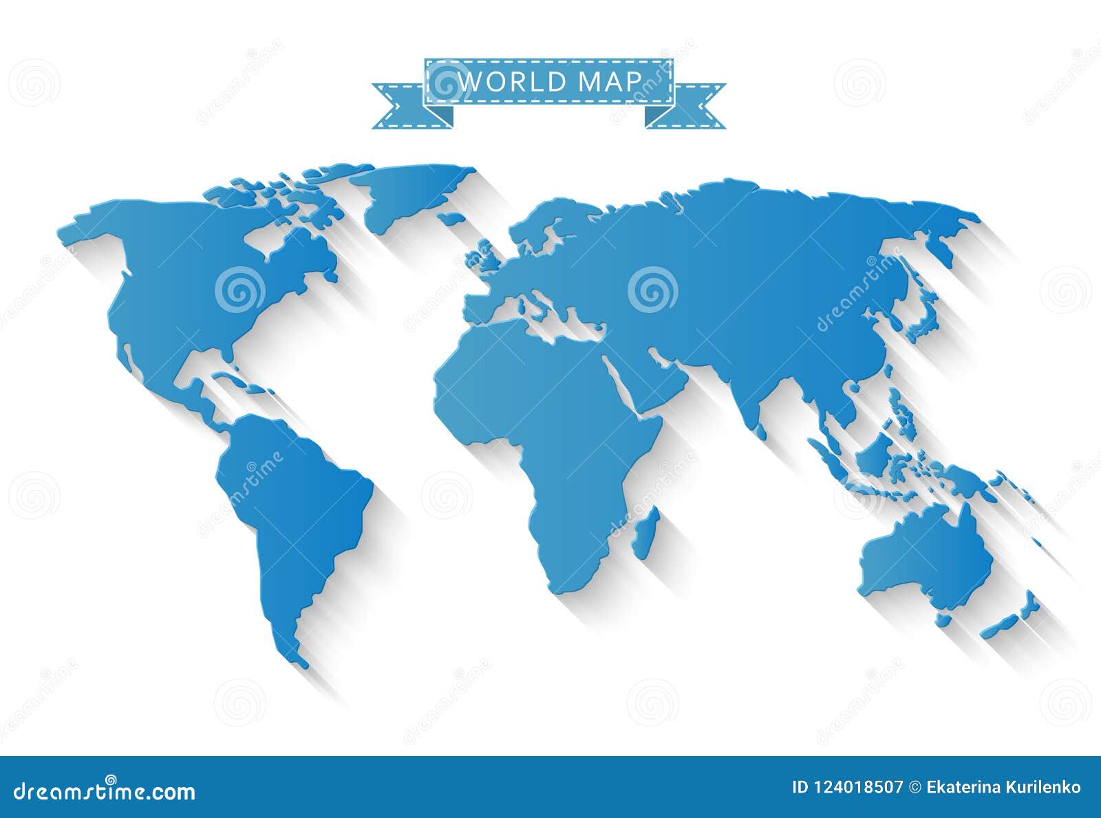 World map with long shadow stock vector. Illustration of city - 124018507