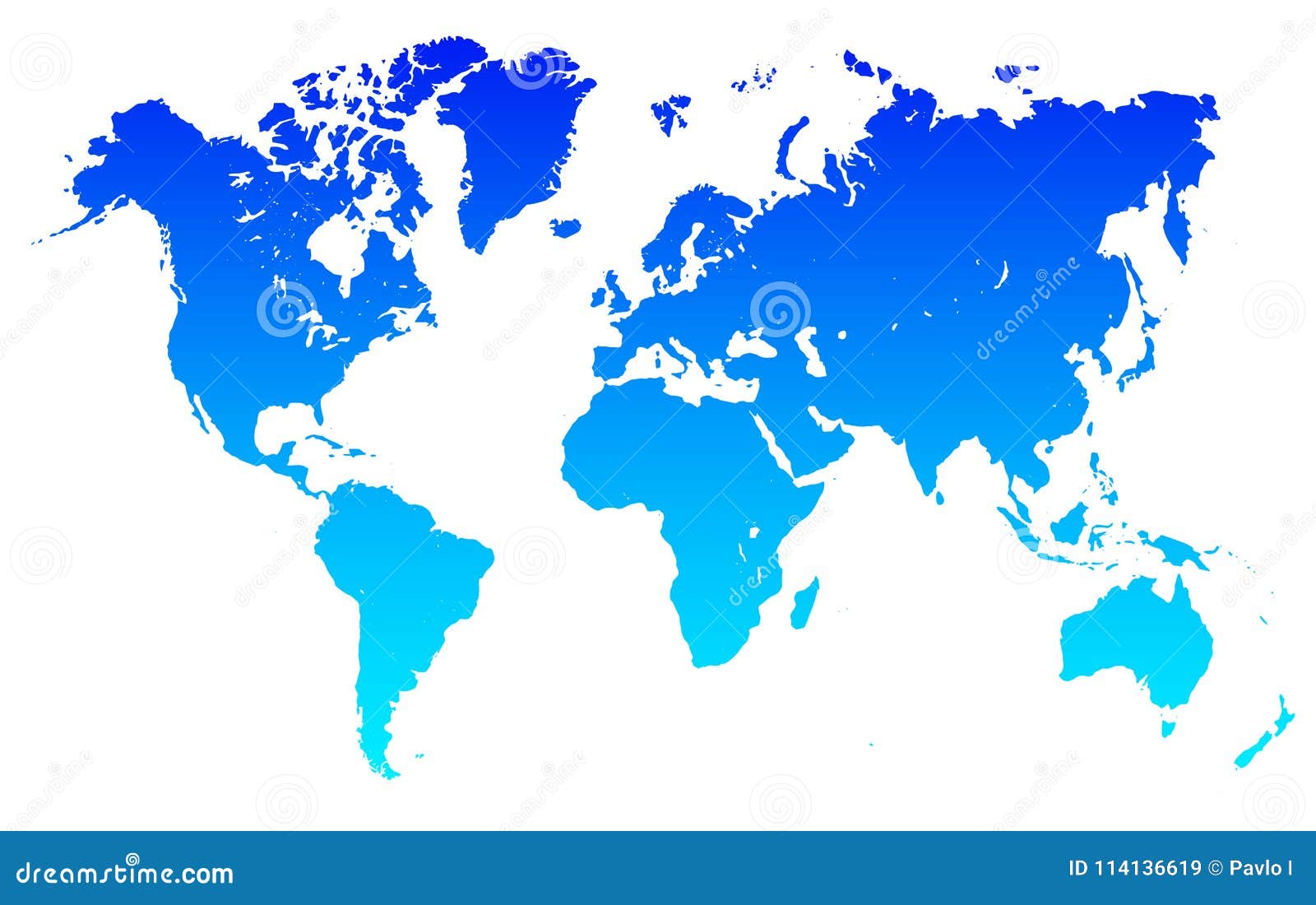 Blue World Map - vector stock illustration. Illustration of ecology ...