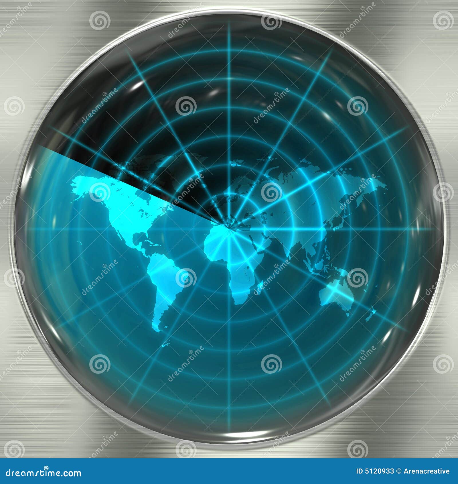 Blue World Radar stock illustration. Illustration of global - 5120933