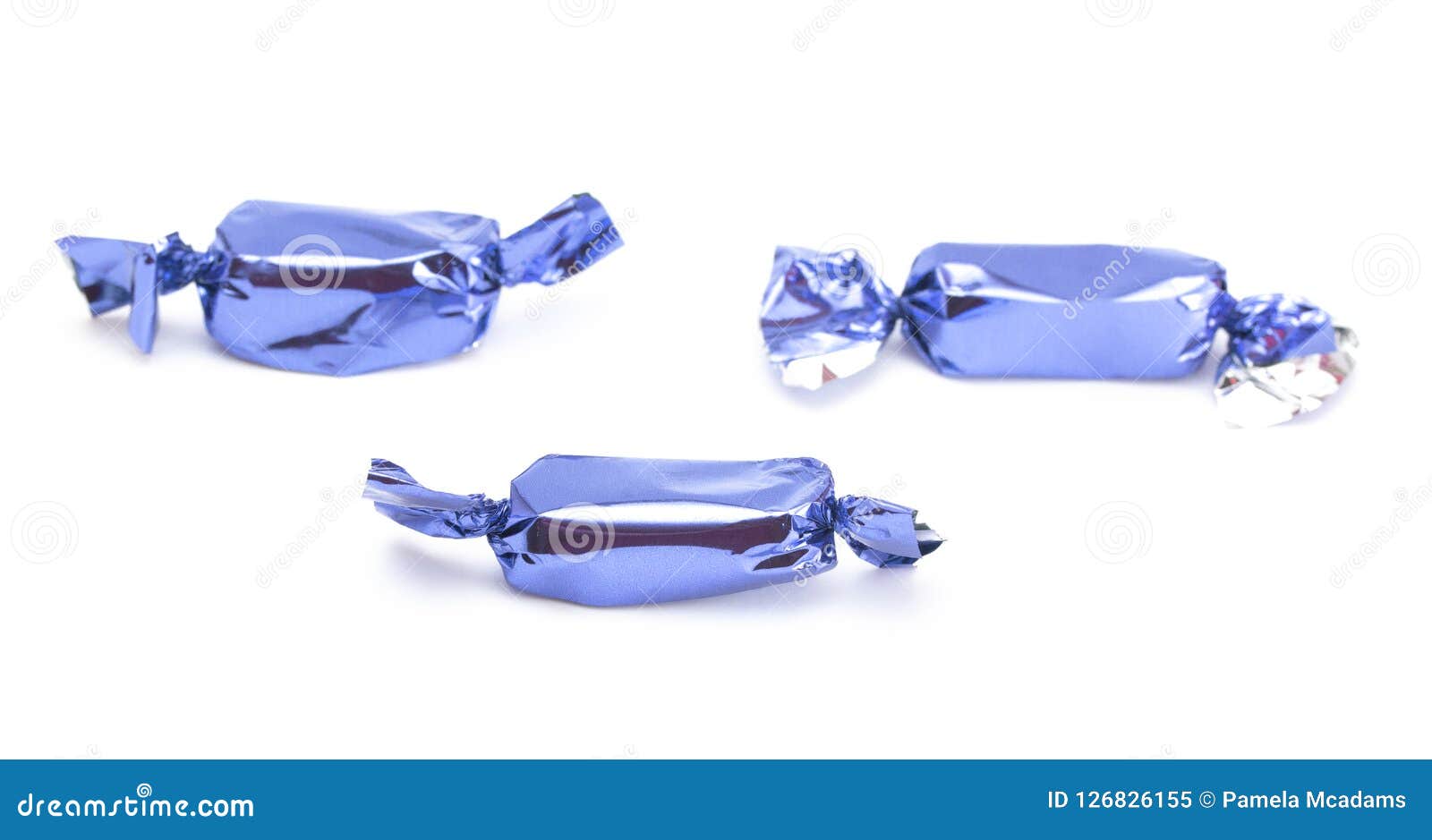 Blue Wrapped Candy stock image. Image of alone, line - 126826155