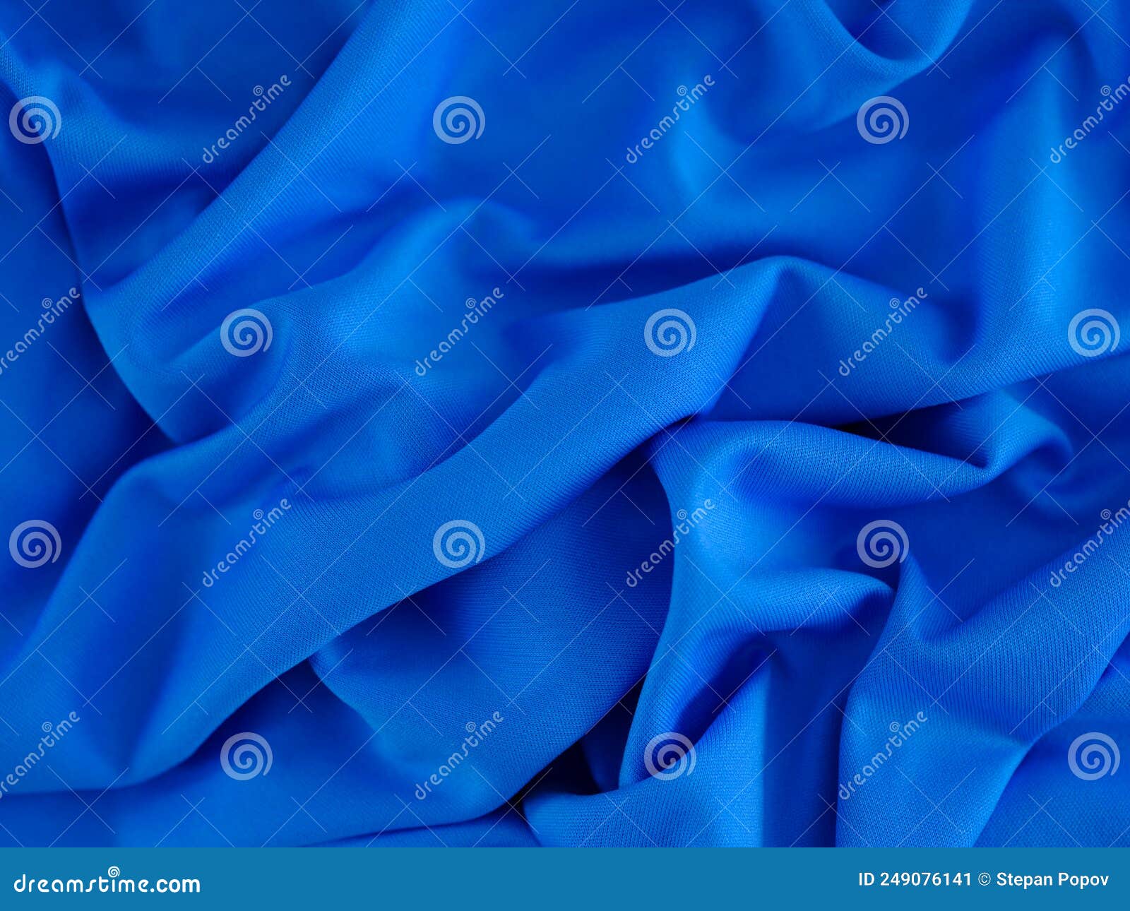 A Blue Wrinkled Fabric Texture Background Stock Image - Image of ...