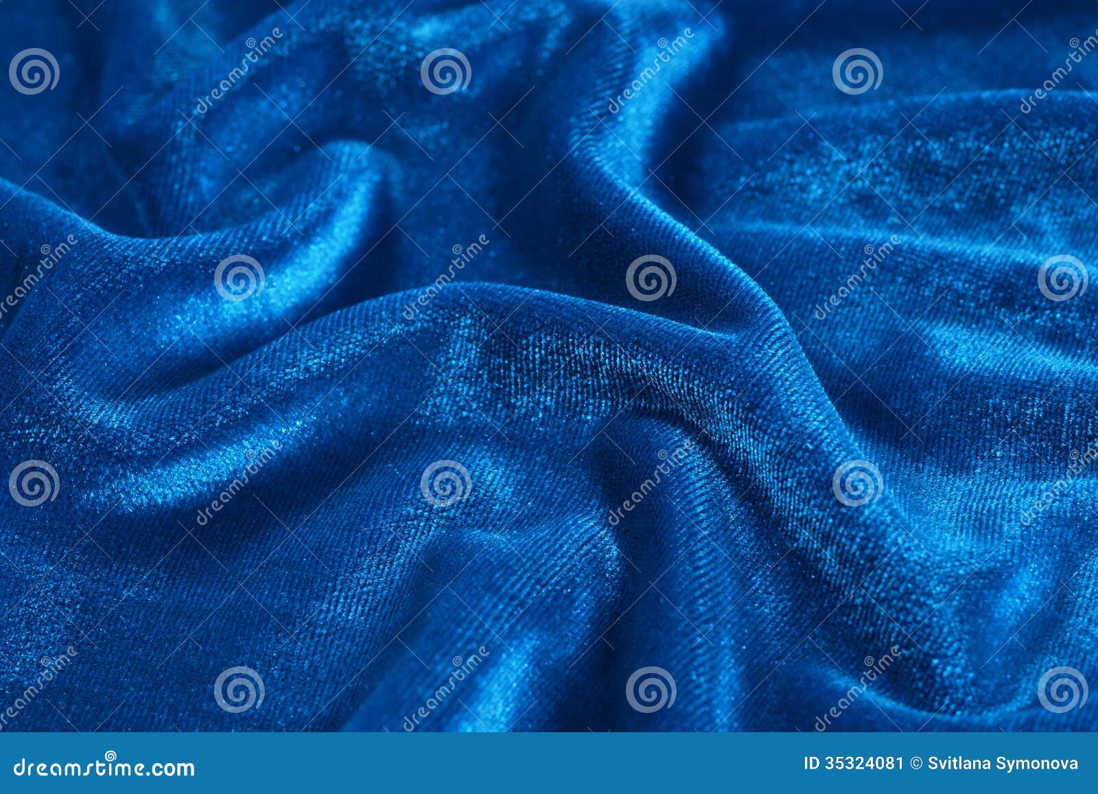 Blue wrinkled velvet stock image. Image of beauty, closeup - 35324081