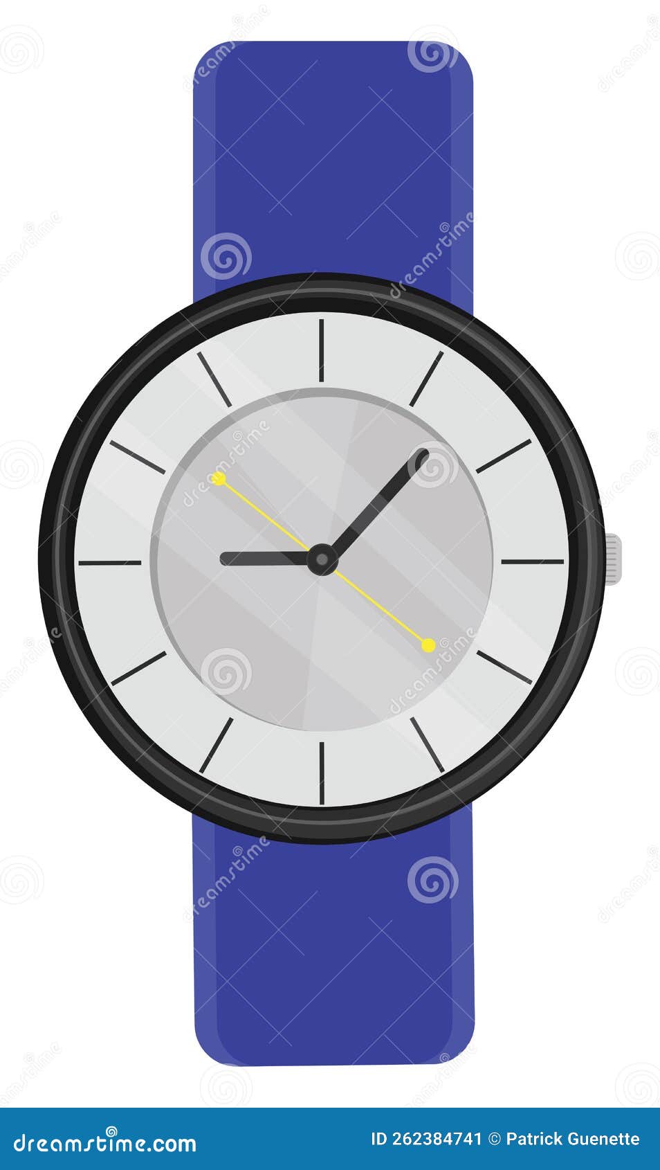 Blue wrist watch, icon stock vector. Illustration of interface - 262384741