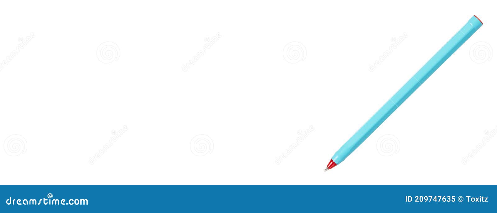 Blue Writing Pen Isolated on White Background Stock Image - Image of ...