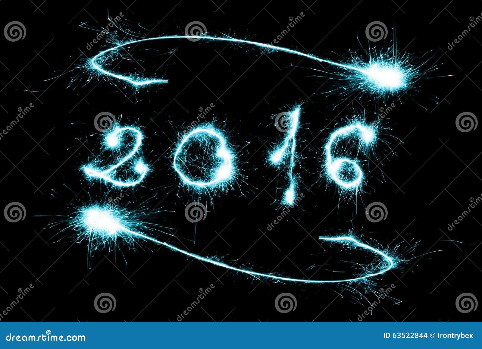 Blue 2016 Written with Sparkle Stock Photo - Image of holiday ...