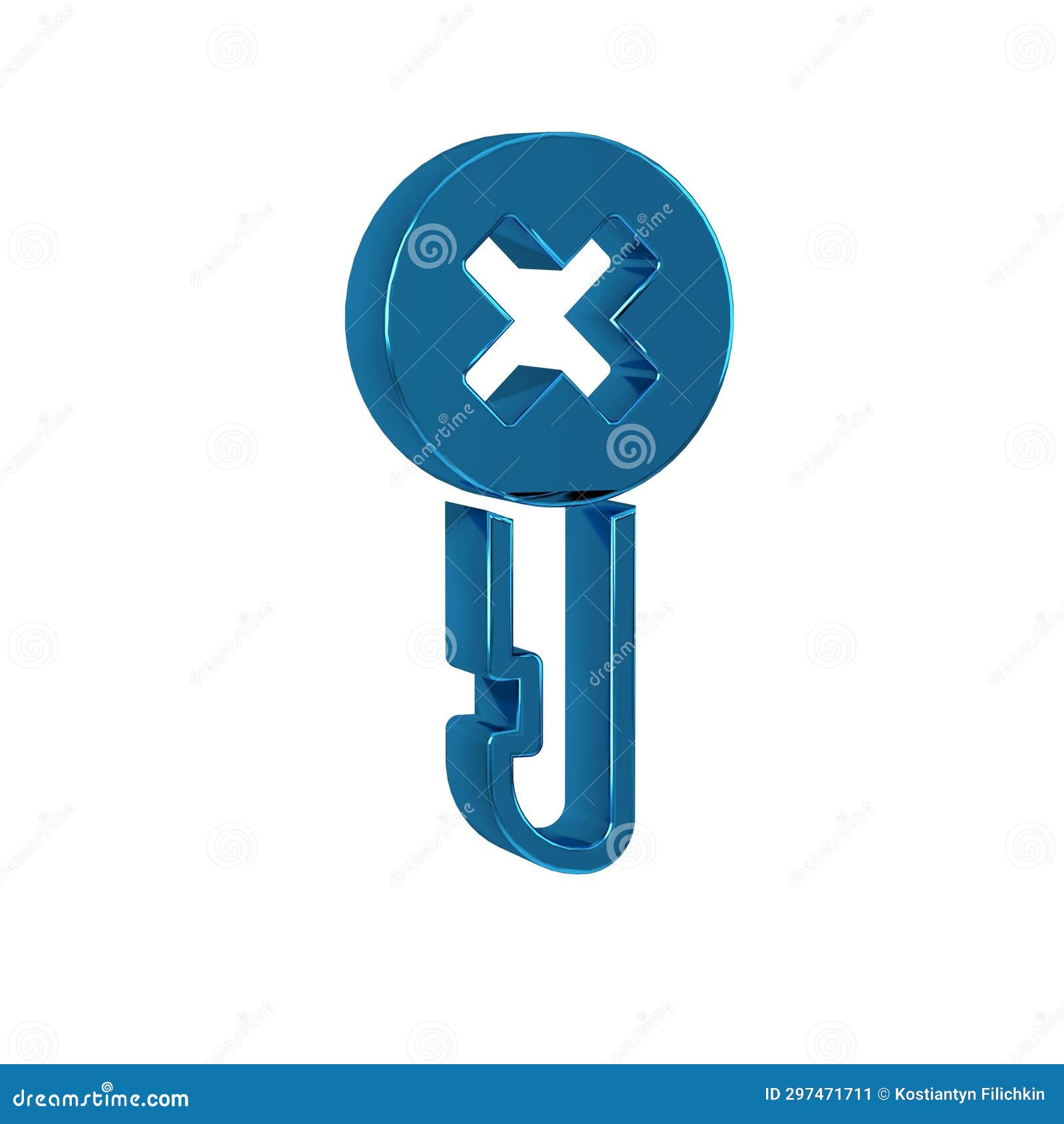 Blue Wrong Key Icon Isolated on Transparent Background. Stock ...