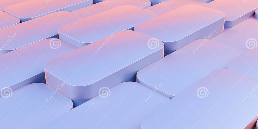 Blue and Yellow Abstract Array of Randomly Offset Rounded Rectangle ...