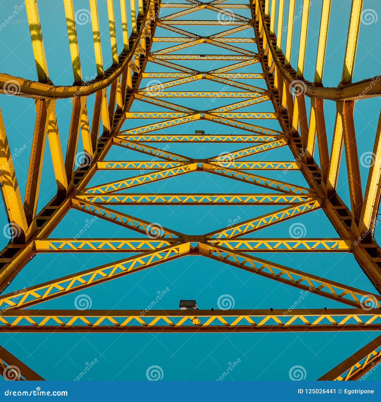 Blue and Yellow Abstract Construction. Stock Image - Image of ...