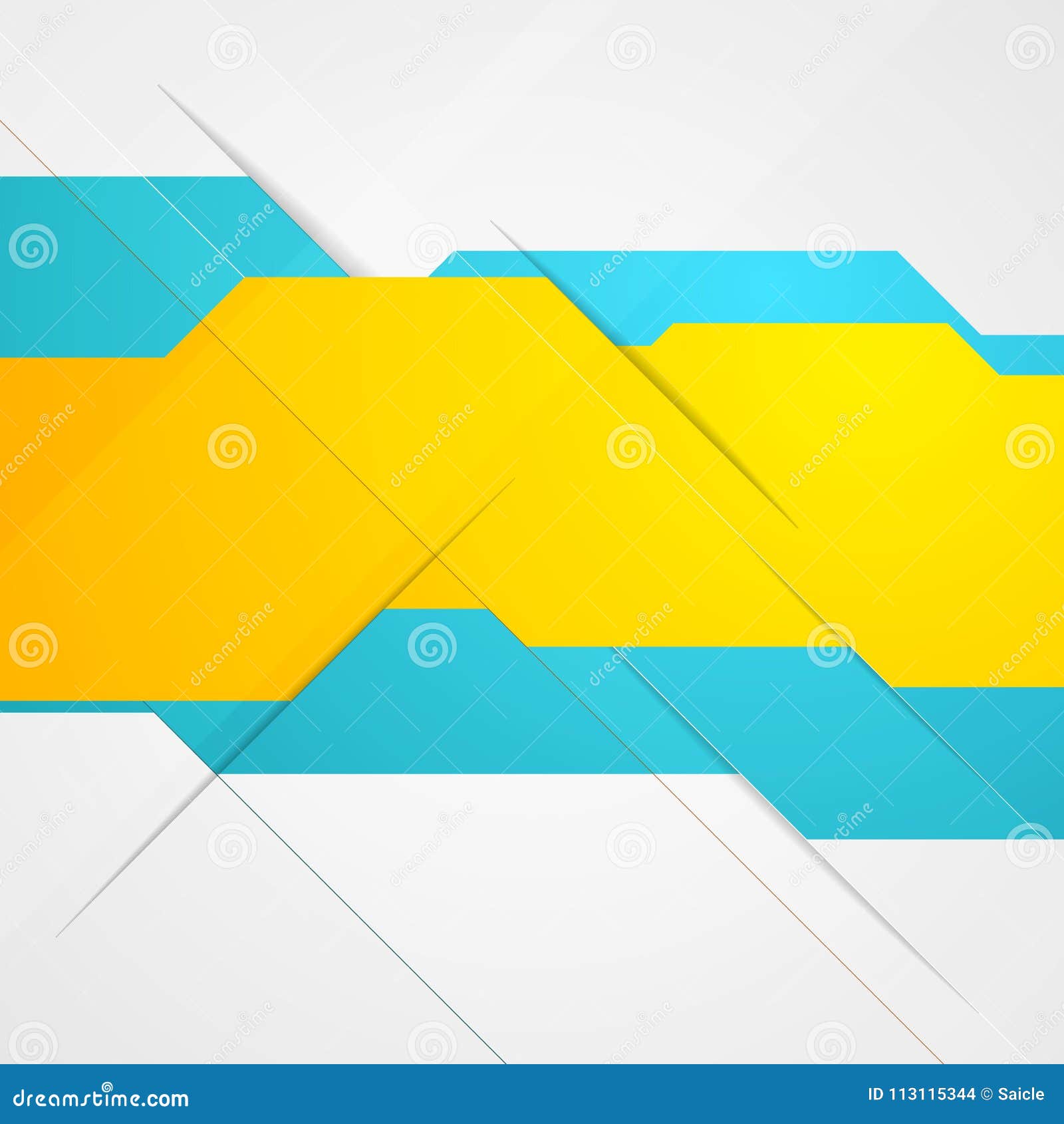 Blue and Yellow Abstract Tech Background Stock Vector - Illustration of ...