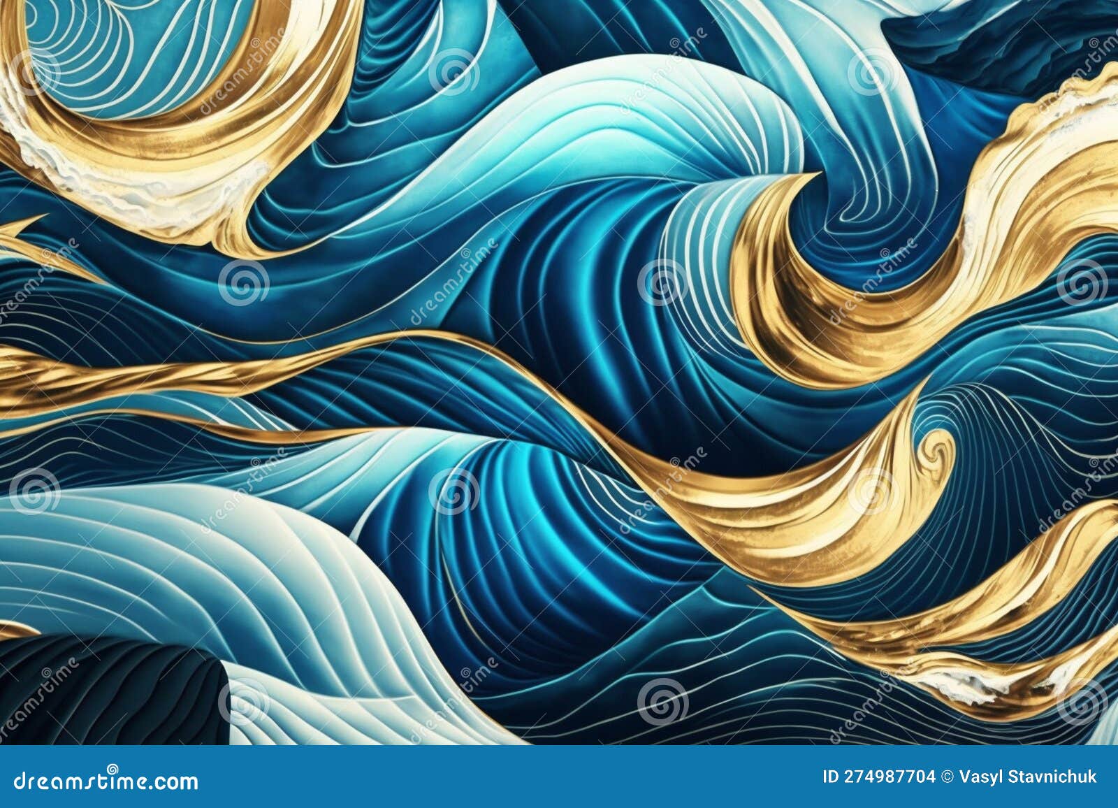 Blue Yellow Abstract Wave Wallpaper Background, Shine Organic Texture ...