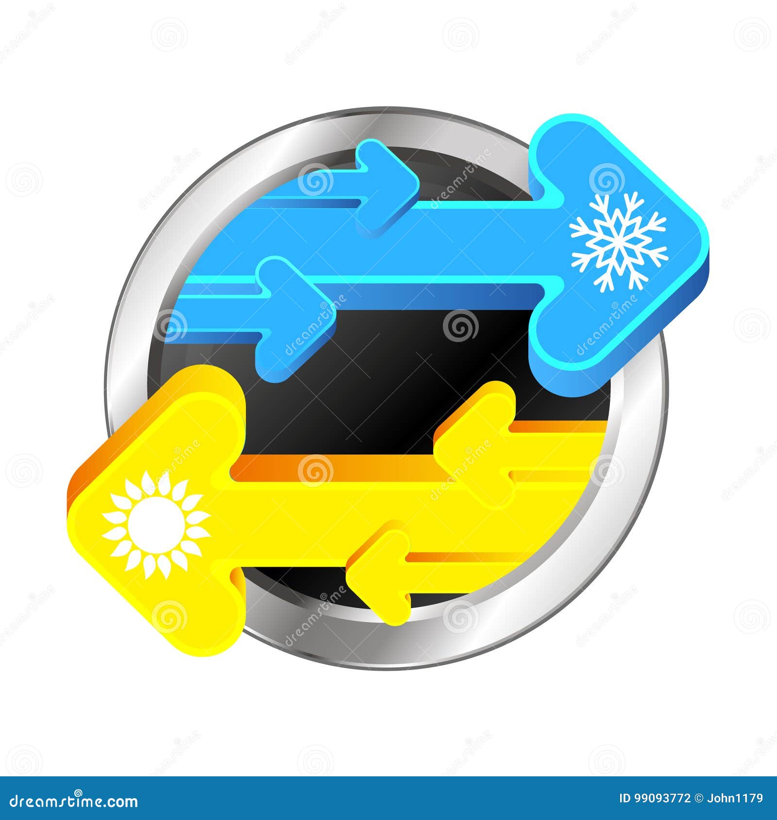 Blue and Yellow Arrows for Air Conditioning Stock Vector - Illustration ...