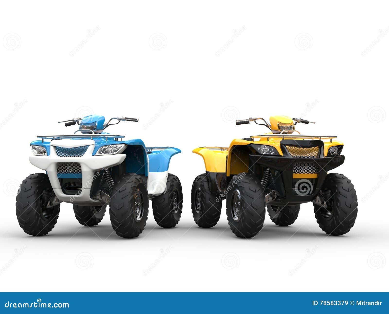 Blue And Yellow ATVs Royalty-Free Stock Photography | CartoonDealer.com ...