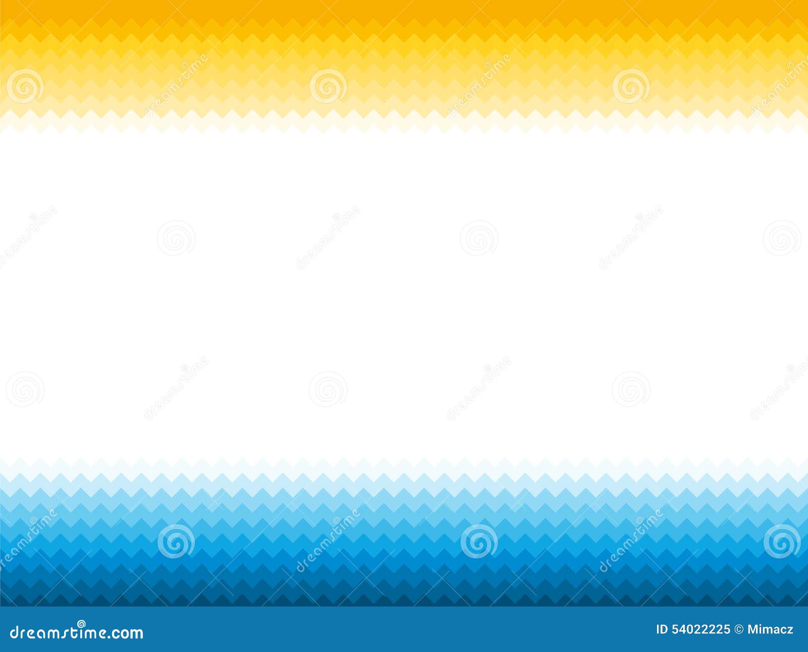 Blue Yellow Background with Ocean Waves and Sun Stock Vector ...