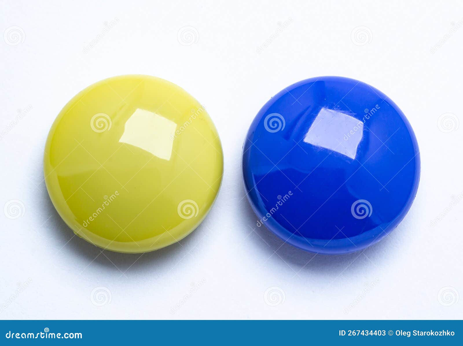 Blue and Yellow Buttons on White Background Stock Image - Image of ...