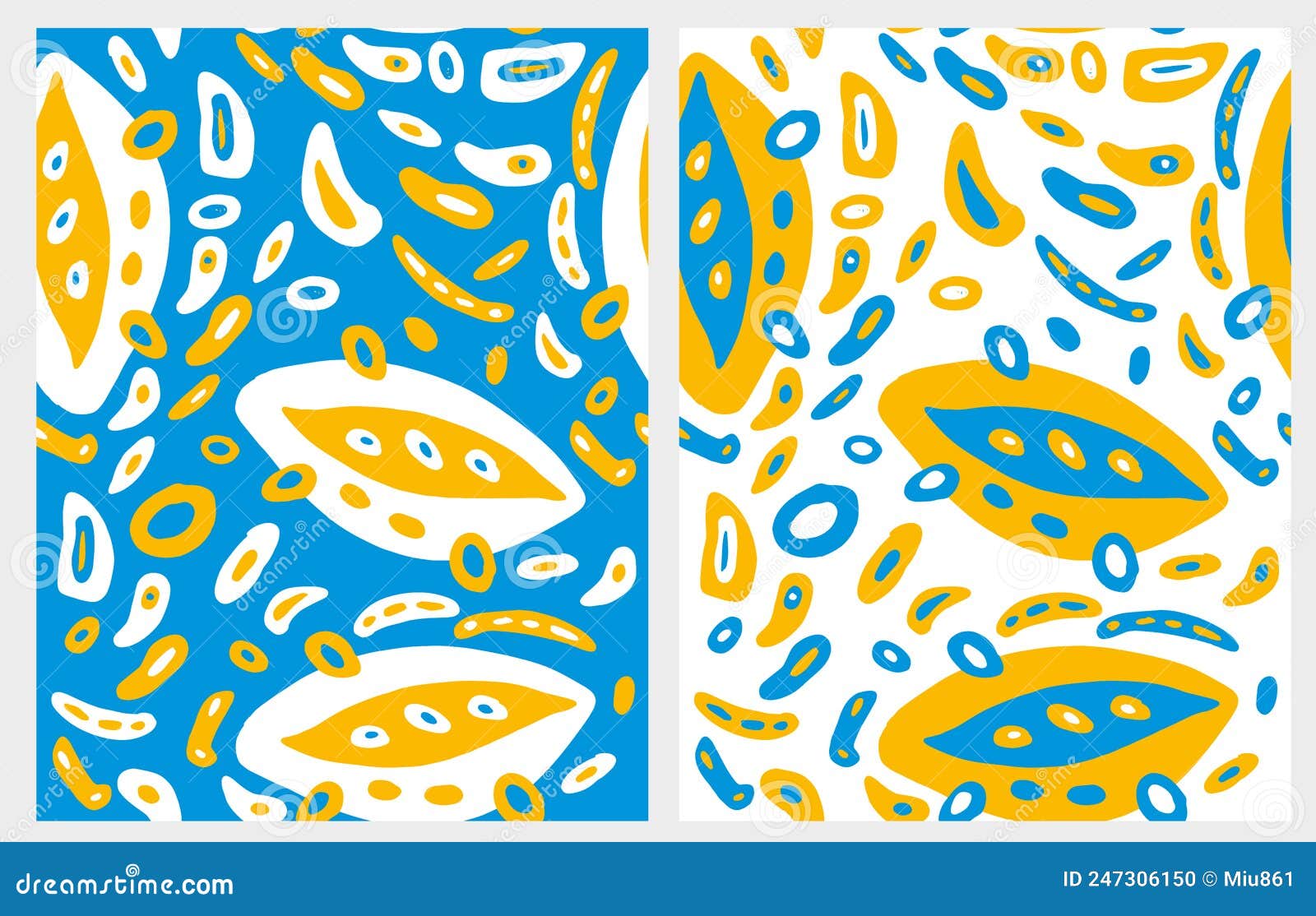 Simple Hand Drawn Irregular Spots Vector Patterns. Stock Vector ...