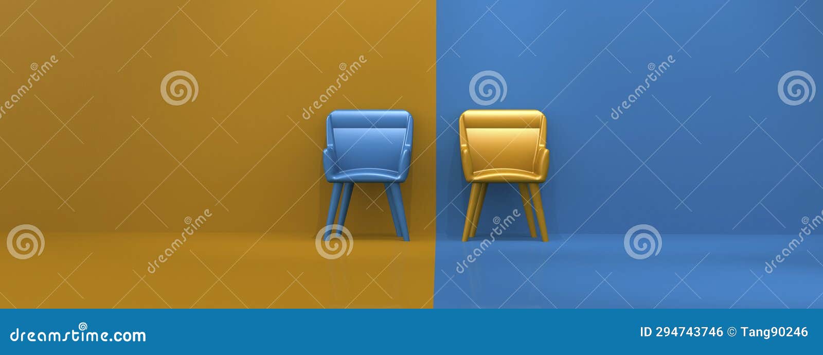 Blue and yellow chairs stock illustration. Illustration of strategy ...
