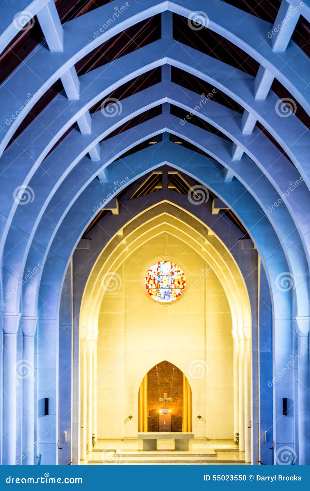 Blue and Yellow in Church stock photo. Image of heritage - 55023550