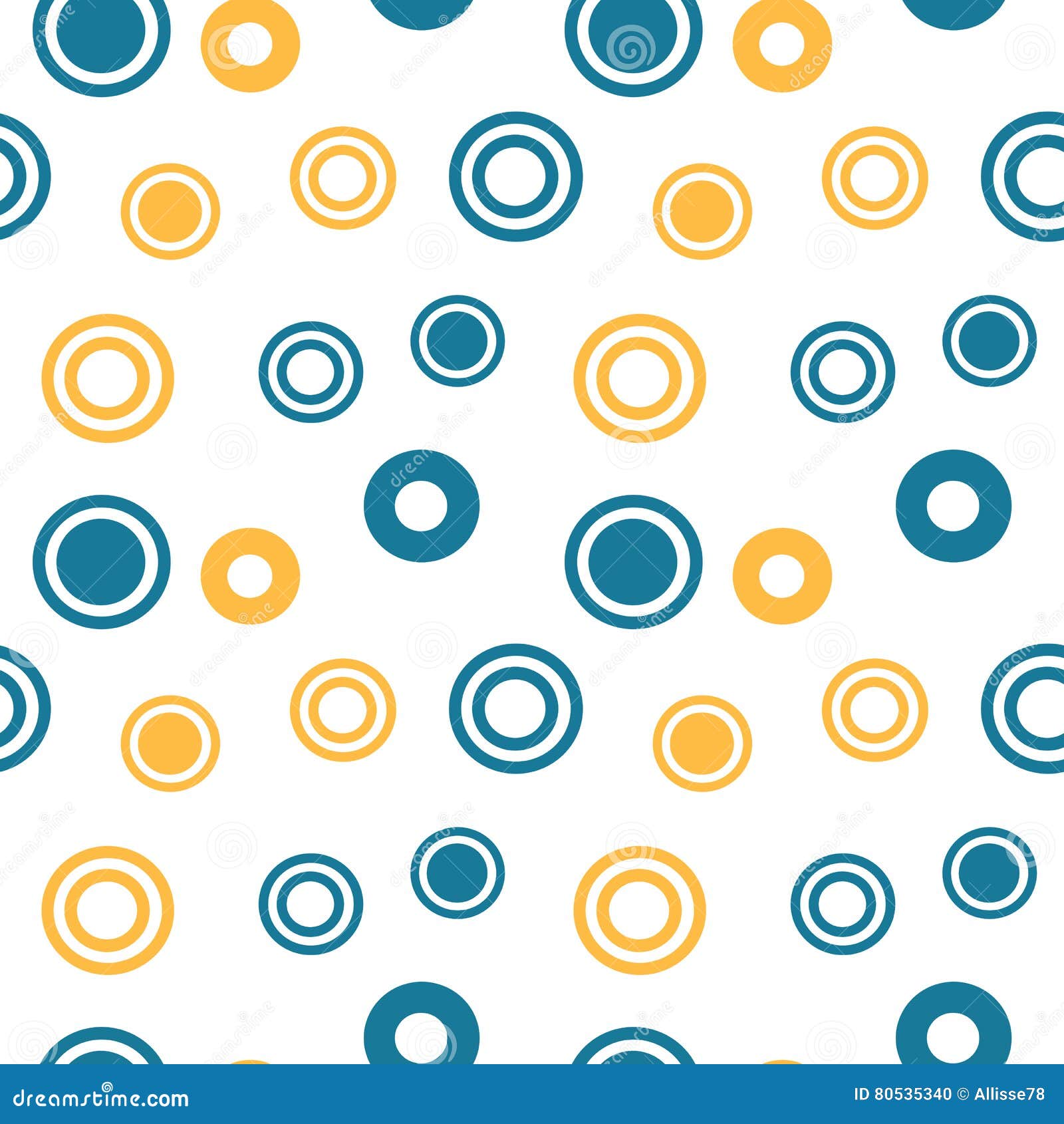 Blue Yellow Circles Seamless Pattern Background Illustration Stock ...