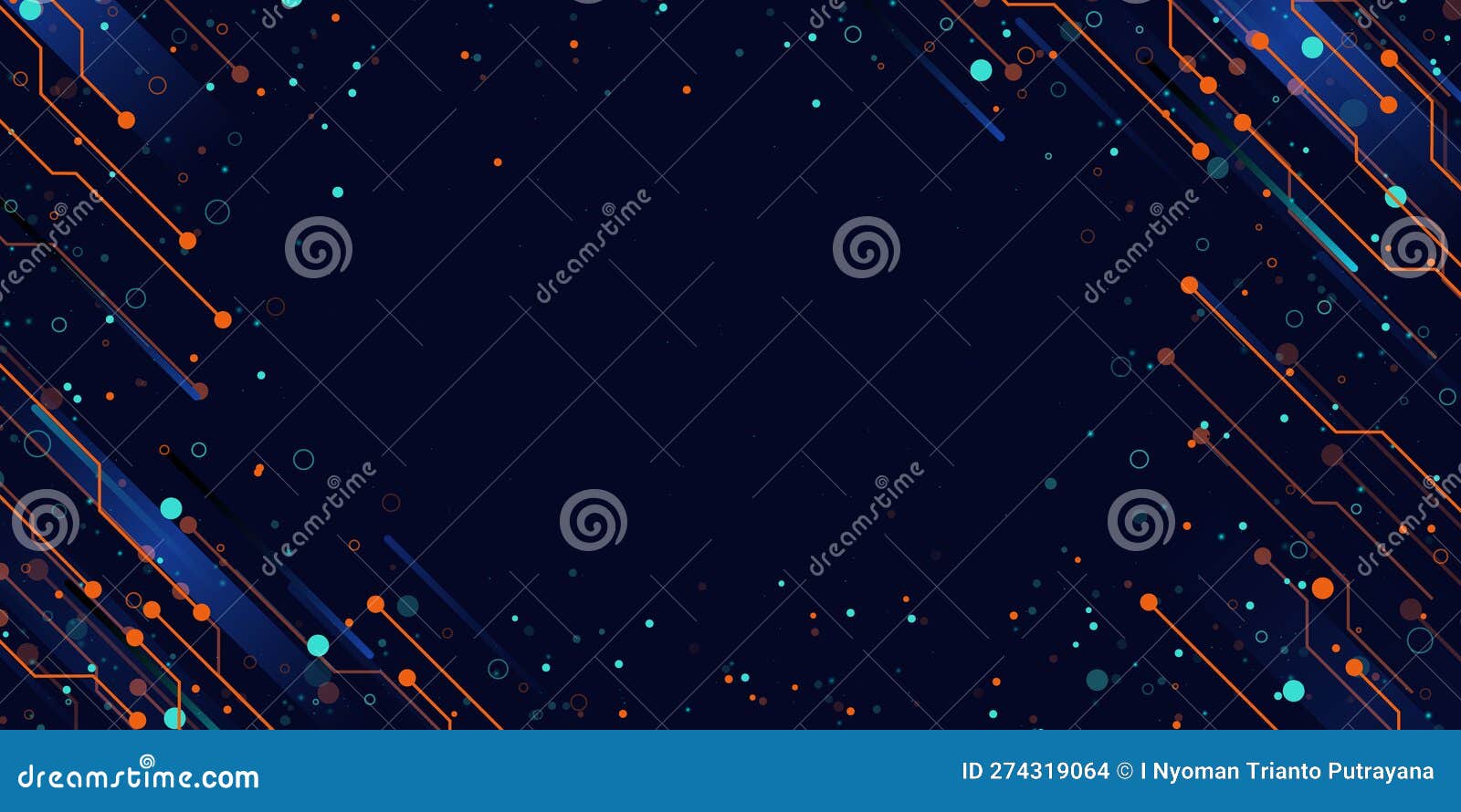 Blue and Yellow Circuit Digital Background. Stock Vector - Illustration ...