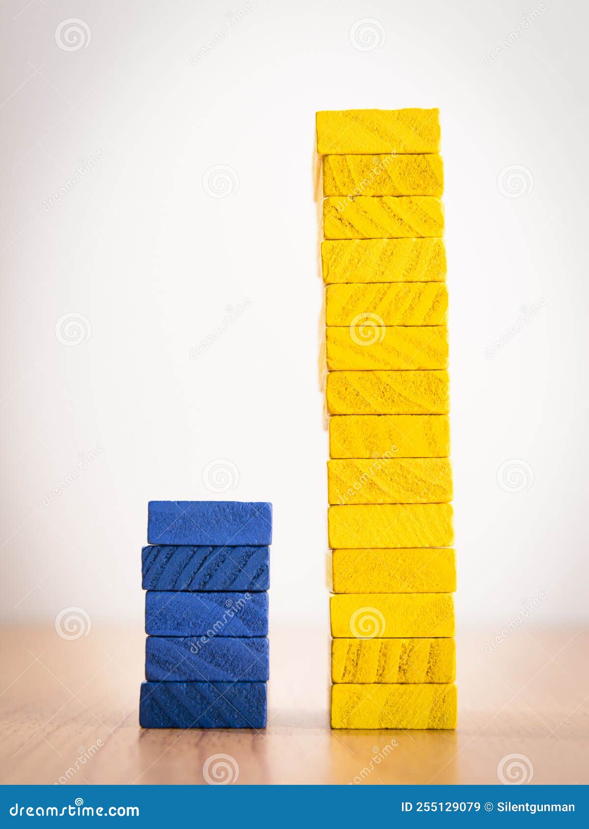 Blue - Yellow Compare Bar Graph Stock Image - Image of background ...