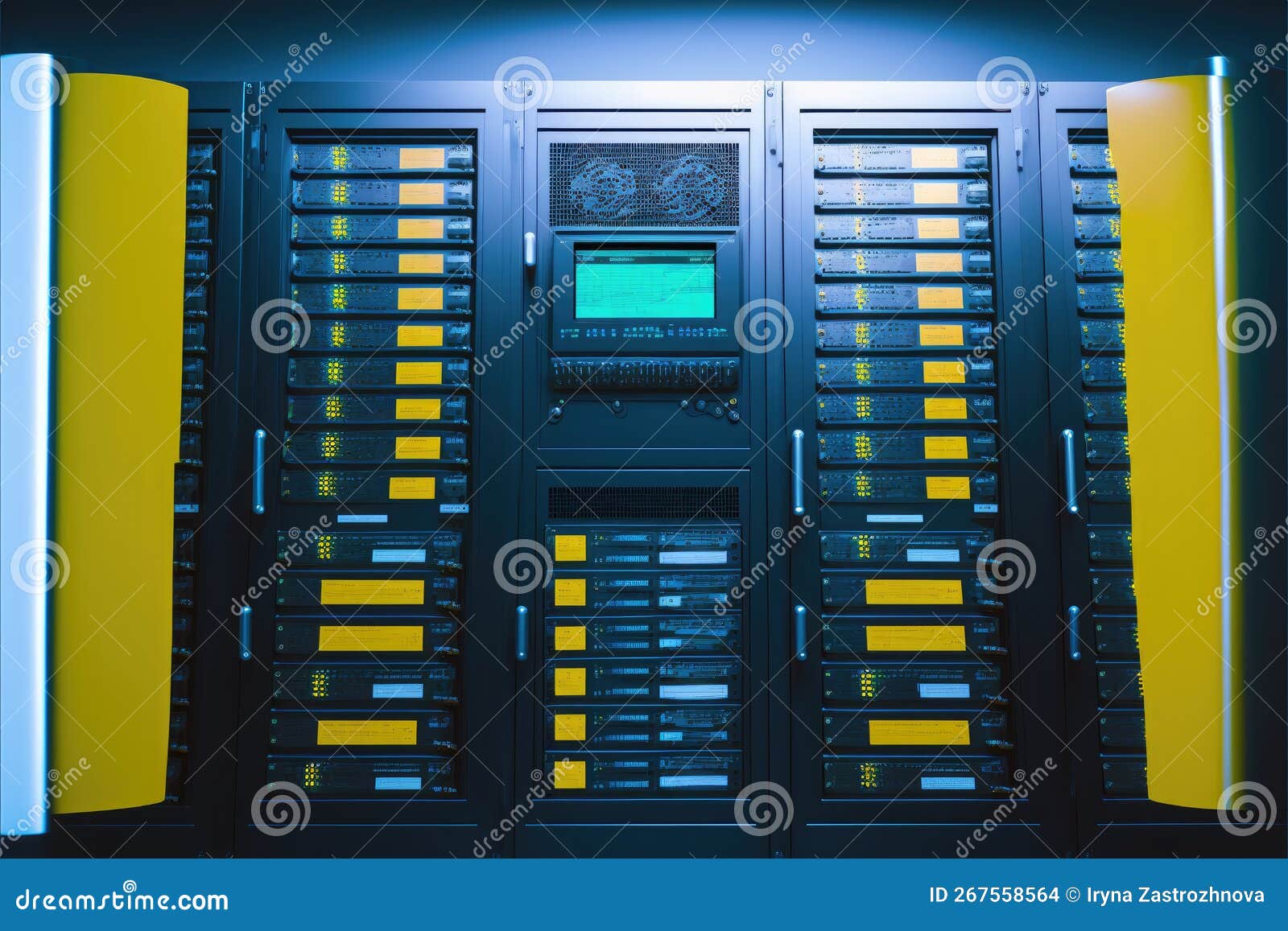 Blue Yellow Computer Server, Neural Network Training, Artificial ...