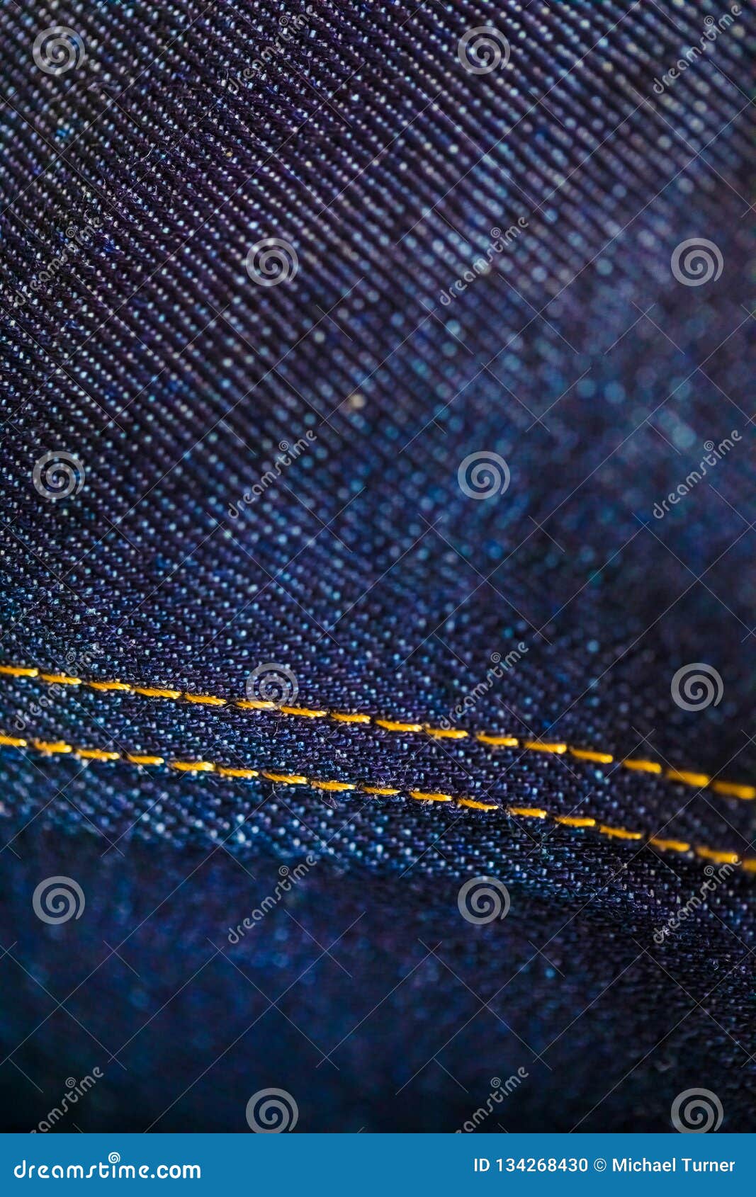 Blue and Yellow Denim with Stitching Stock Photo - Image of color, blue ...