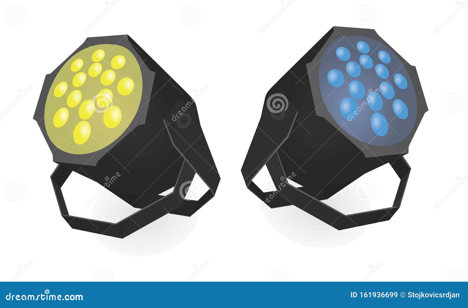 Blue and Yellow Disco Light Stock Vector - Illustration of light, glass ...
