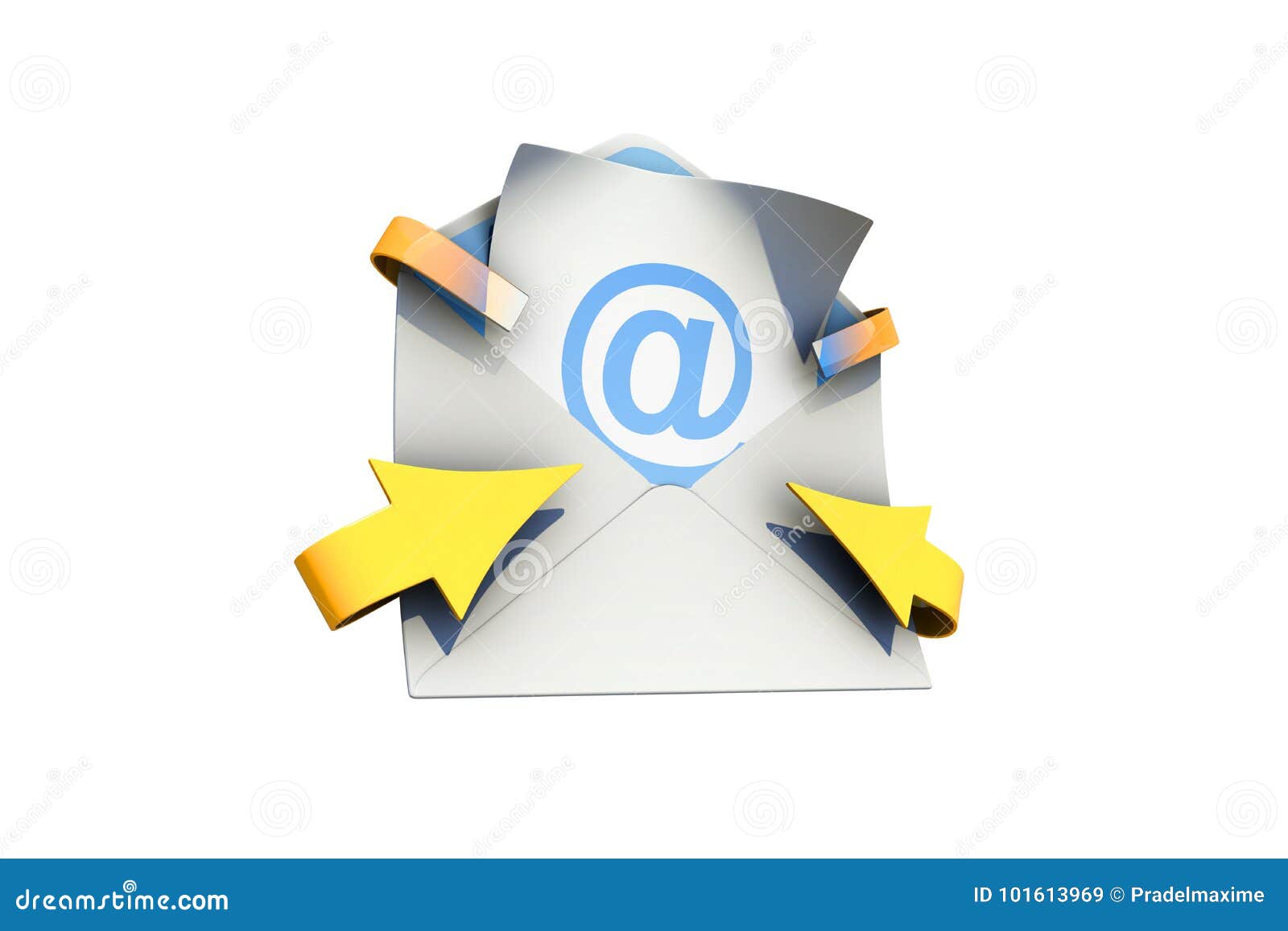 Yellow Email Icon Illustration With 3d Flat Style. Logo Design For ...