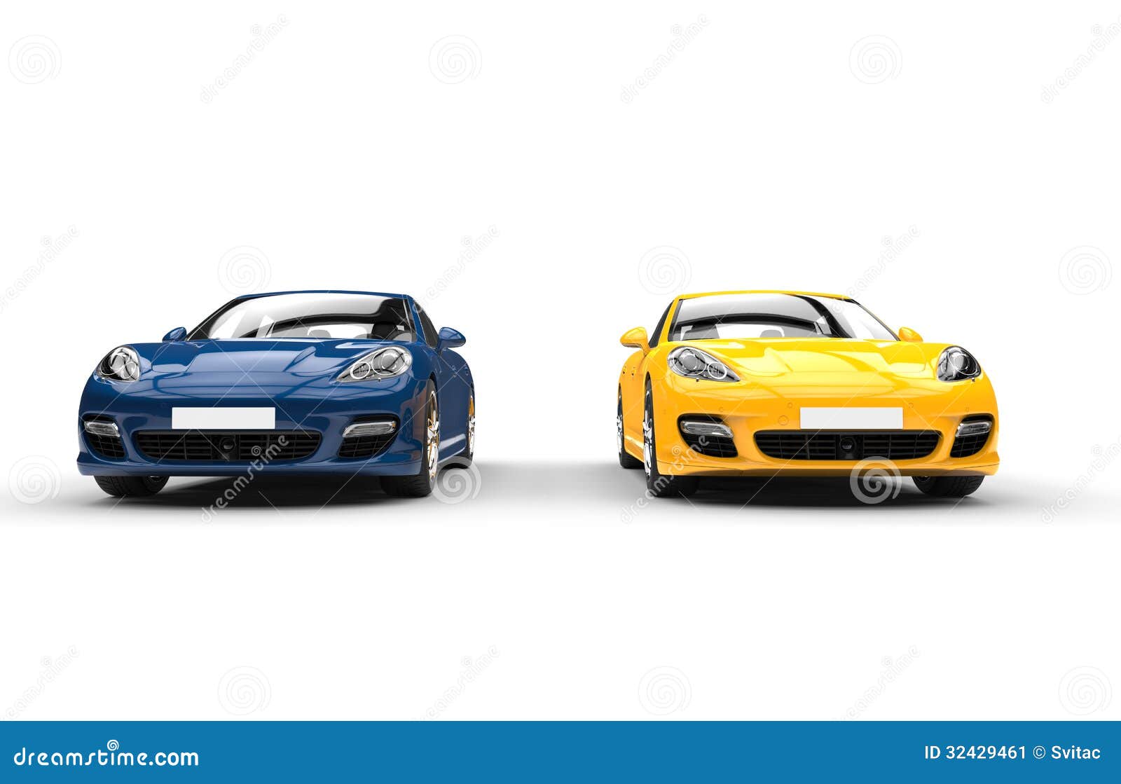Blue and Yellow Fast Cars stock illustration. Illustration of modern ...