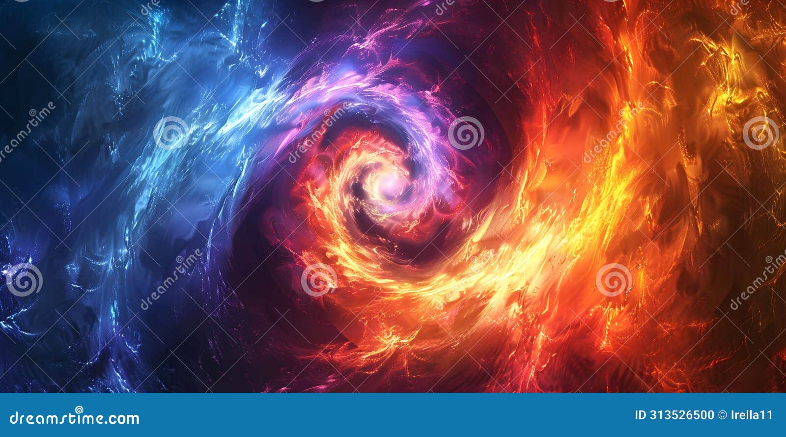 Blue and Yellow Fire Spiral. Yin Yang Concept. Stock Photo - Image of ...