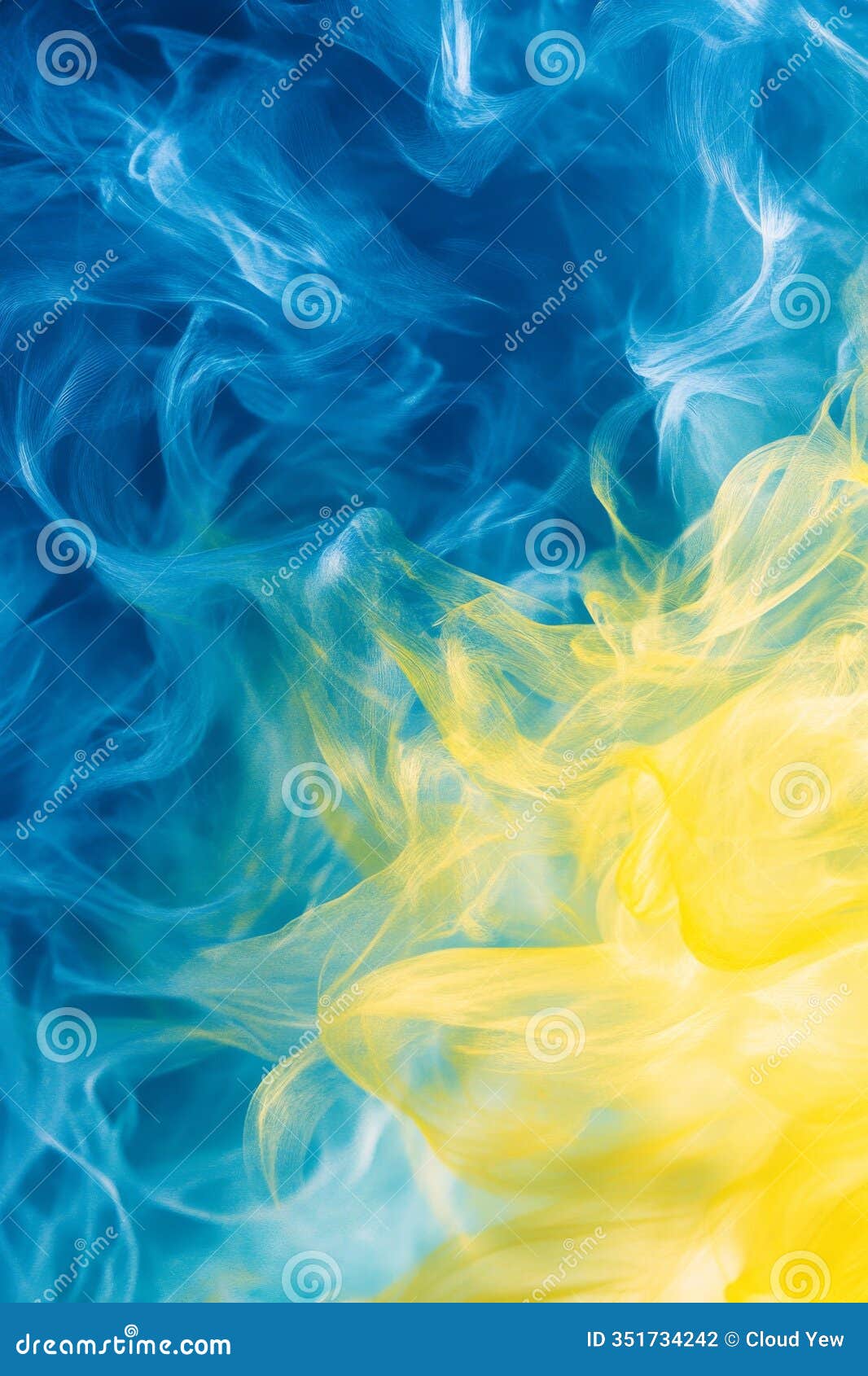 A blue and yellow flame stock illustration. Illustration of wave ...