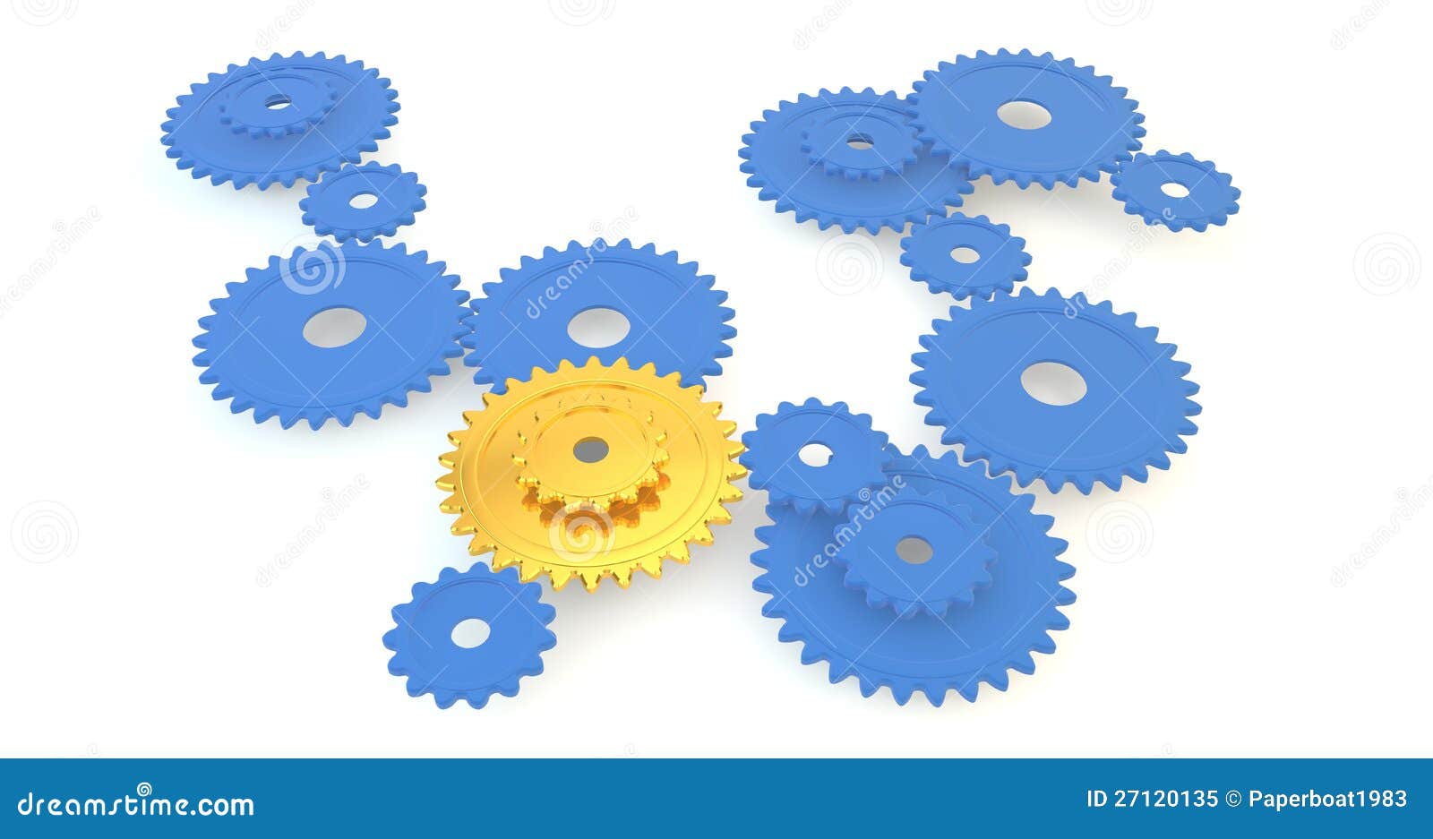 Blue and Yellow Gears stock illustration. Illustration of isolated ...