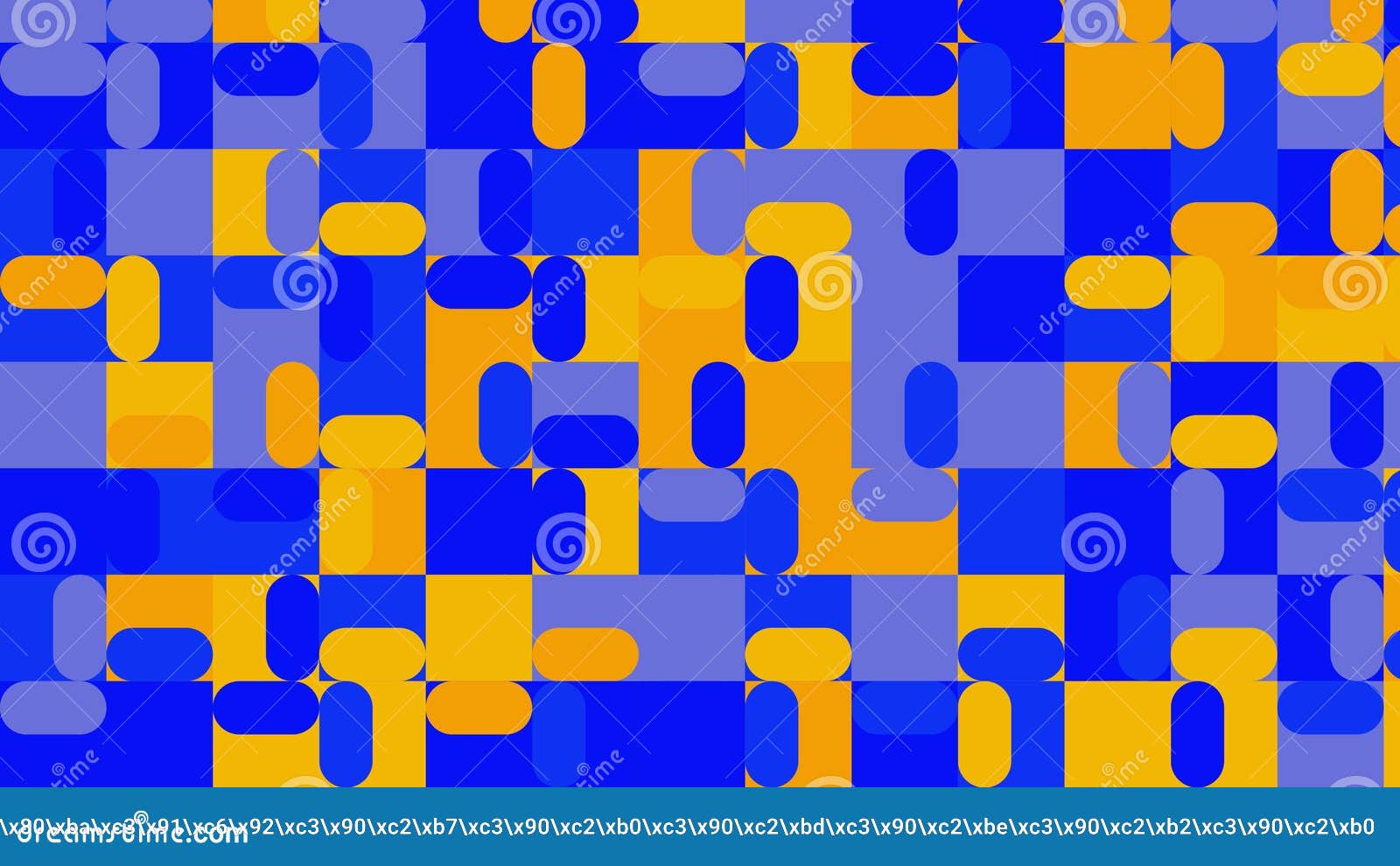 Blue and Yellow Geometric Pattern, Seamless Wallpaper for Tile, Banner ...