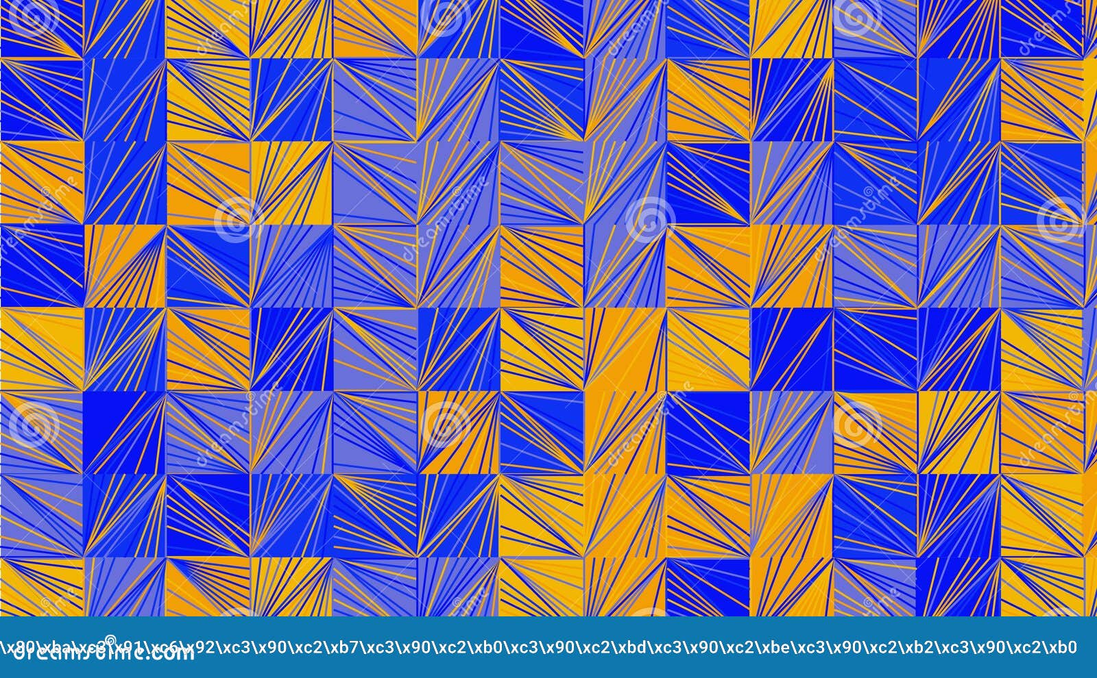 Blue and Yellow Geometric Pattern, Seamless Wallpaper for Tile, Banner ...