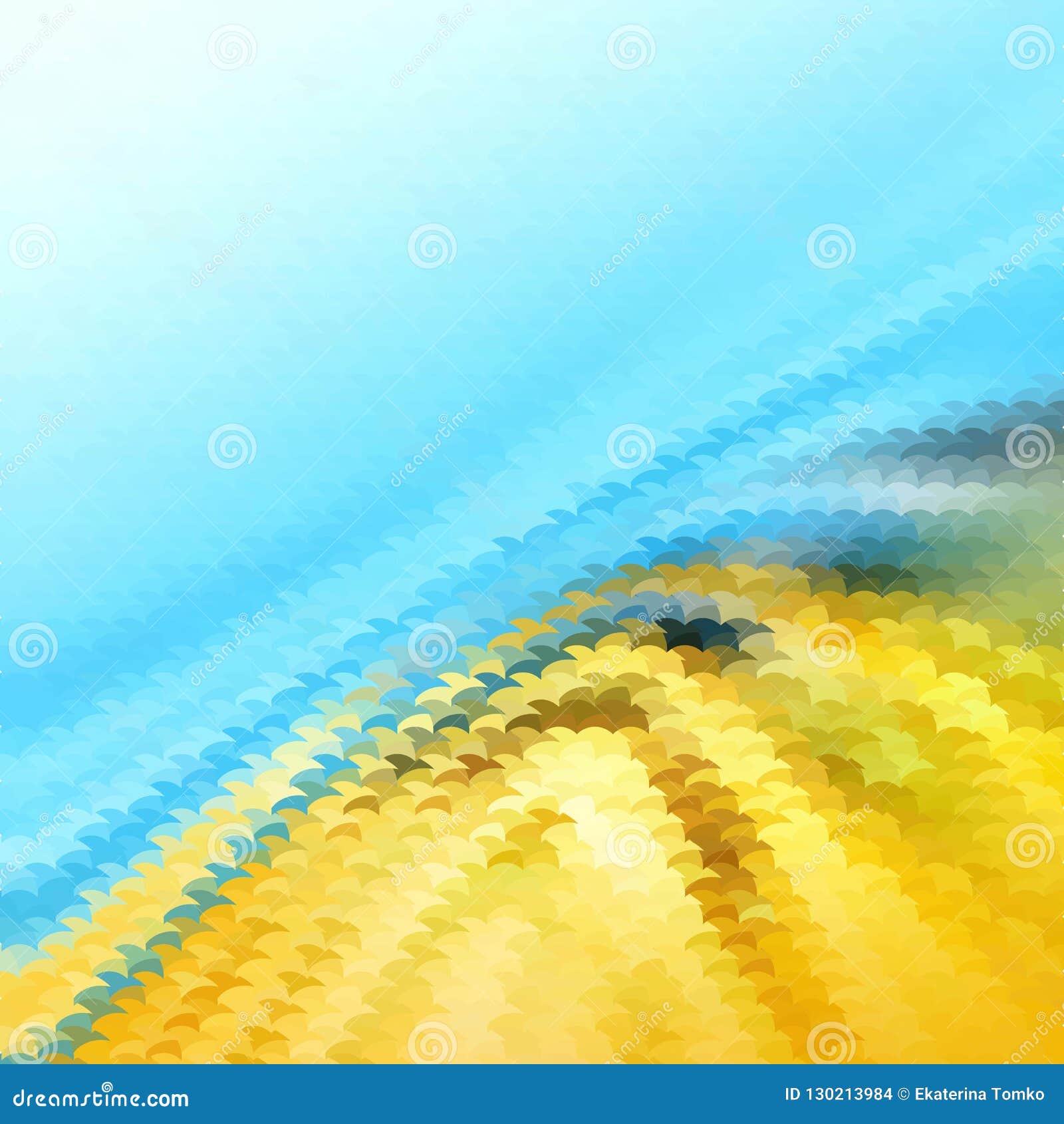 Blue and Yellow Gradient Abstract Mosaic, Geometric Low Poly Style ...