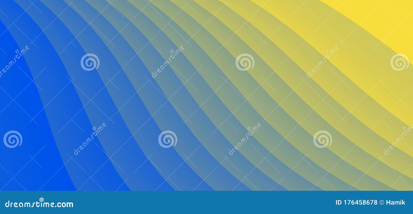 Blue and Yellow Gradient Wave Stock Illustration - Illustration of ...