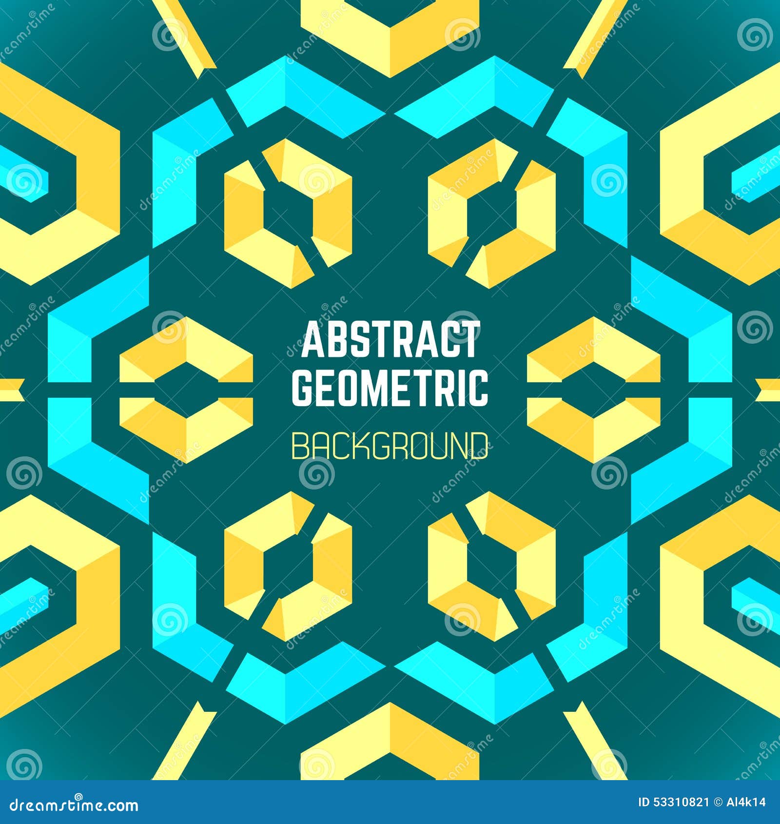 Blue Yellow Green Abstract Geometric Background Stock Vector ...