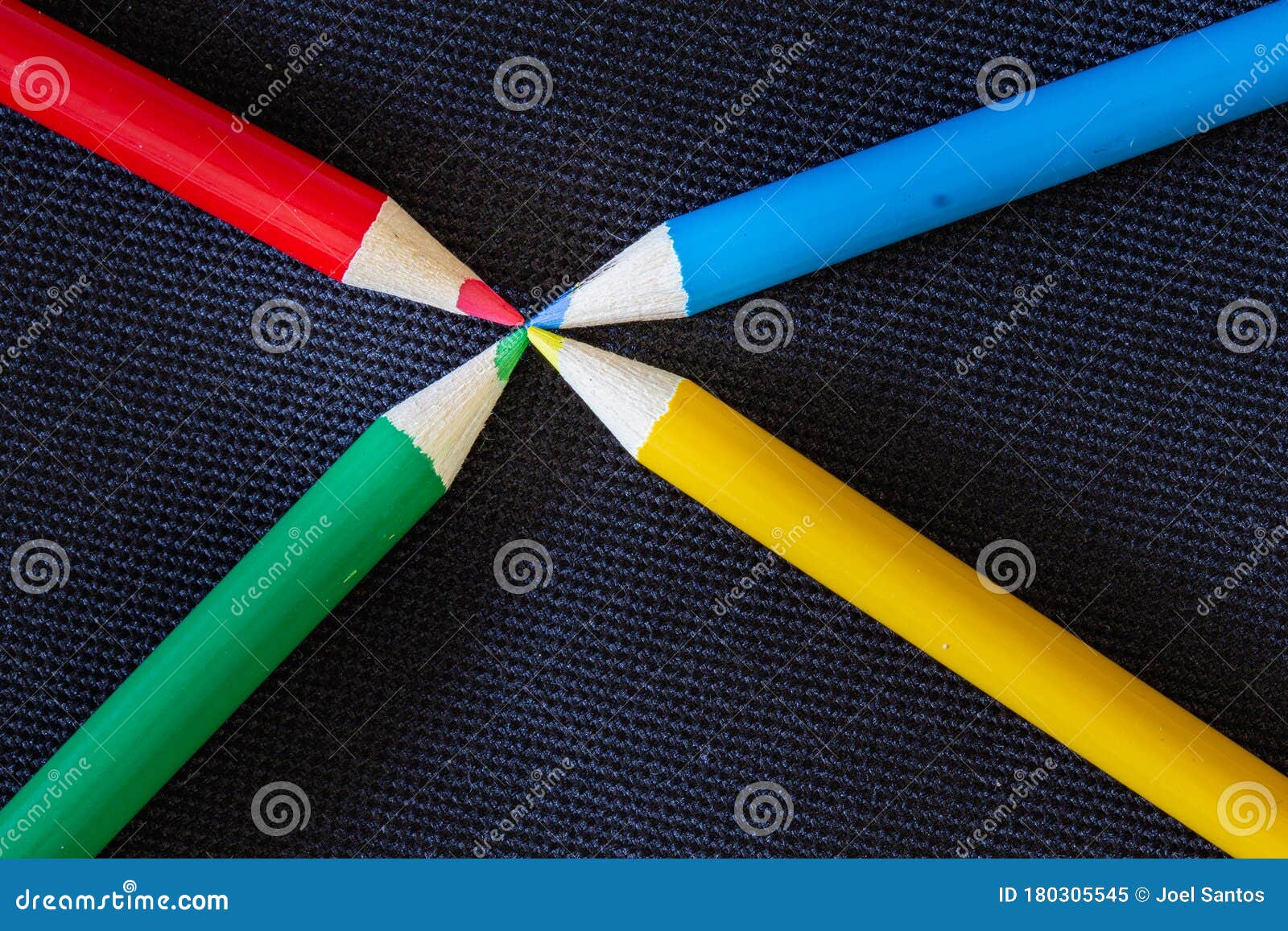 Blue, Yellow, Green and Red Colored Crayons Stock Image - Image of ...